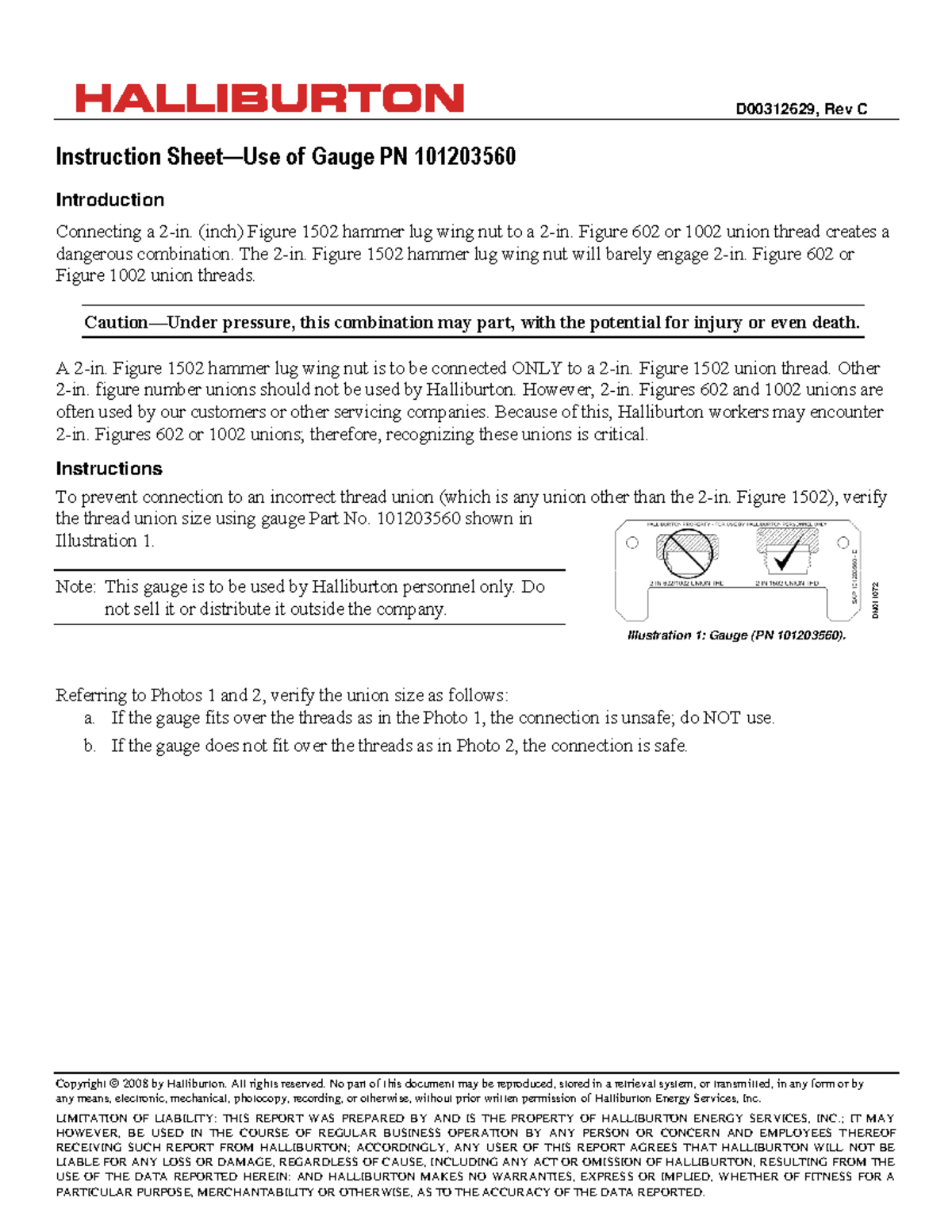 1502 Thread guage Guia para conexión - D00312629, Rev C Copyright 2008 ...