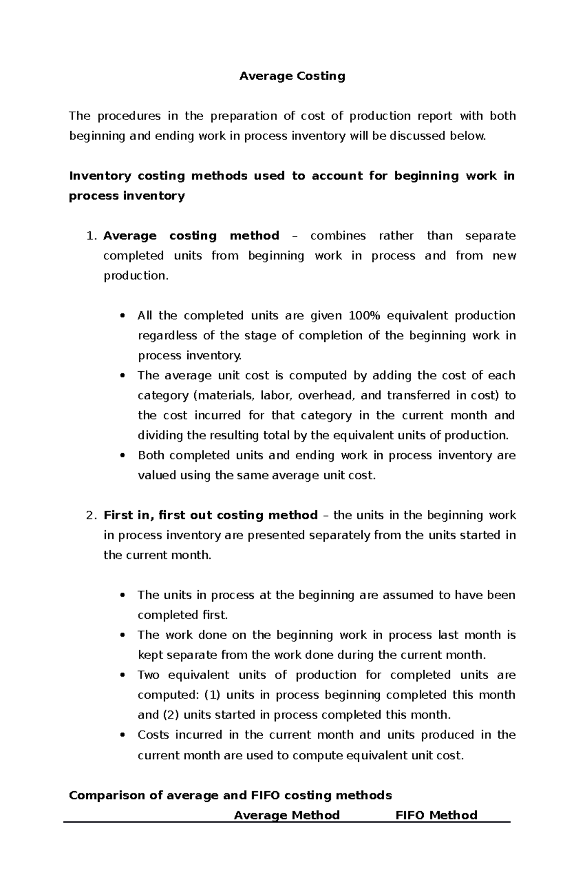 Average Costing - This is useful and great for those people who are ...