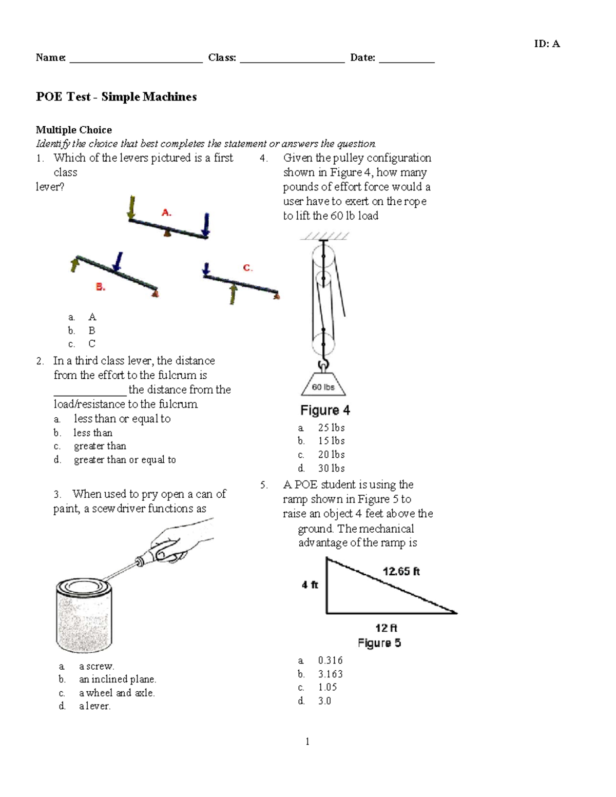 POE Simple Machines Quiz 23 - ID: A Name ...