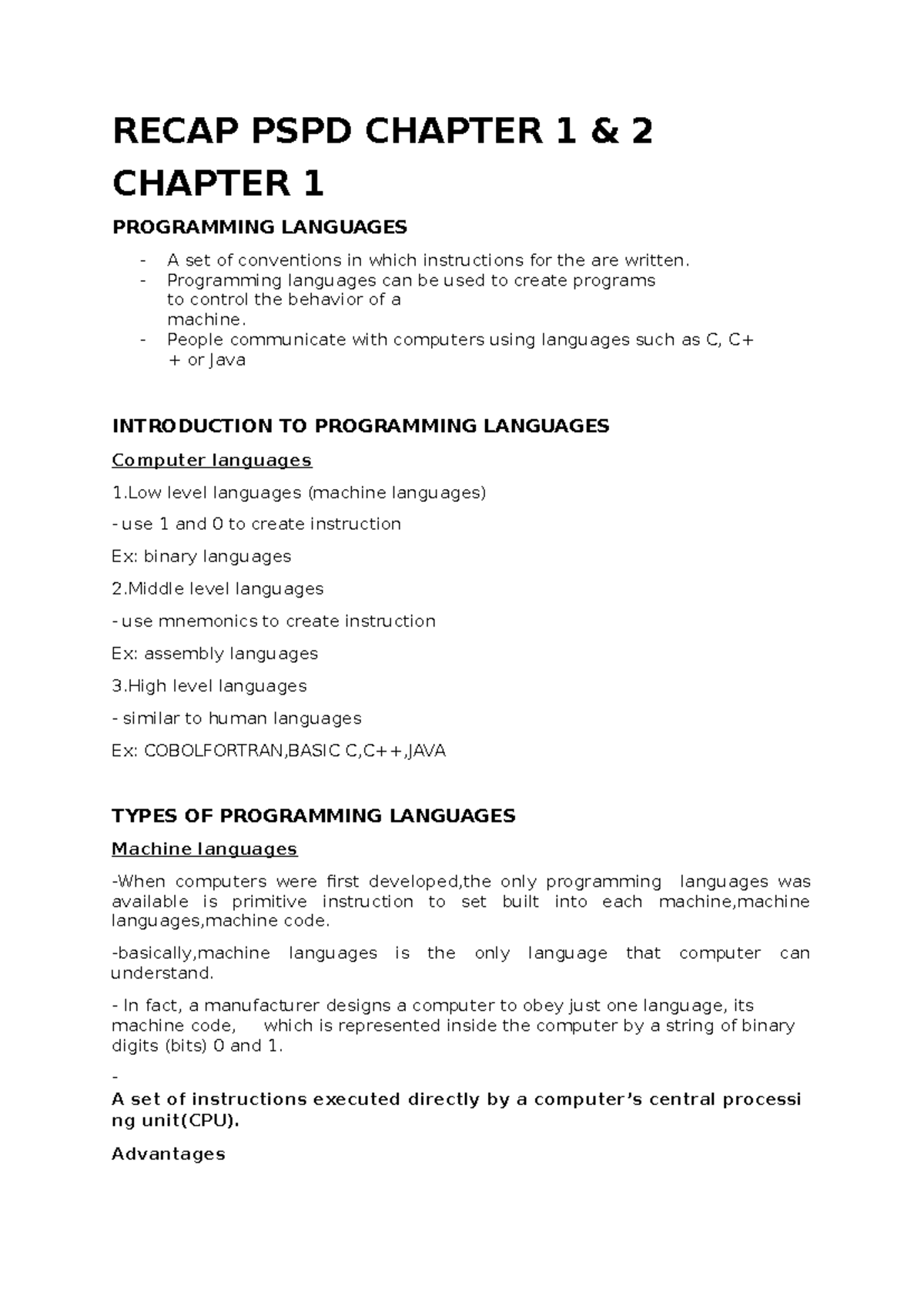 Recap PSPD Chapter 1 - Summary Information Technology - RECAP PSPD ...