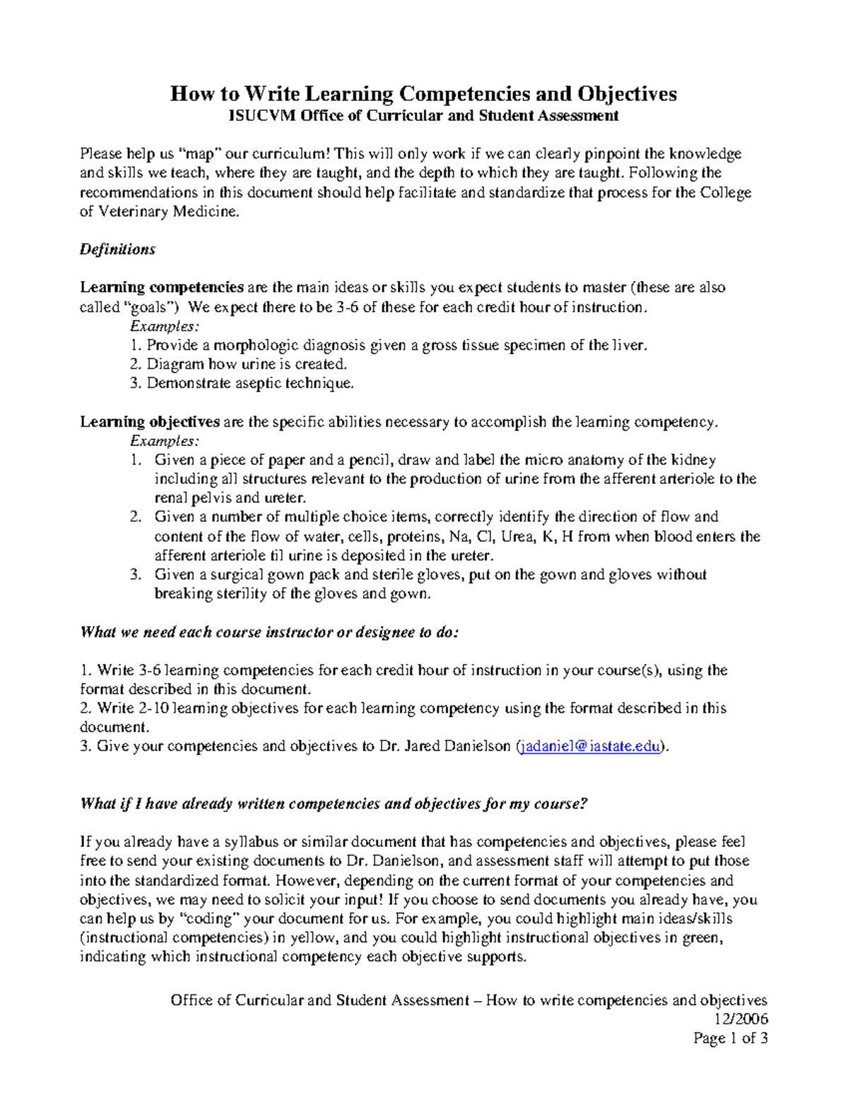 How to write competencies and objectives - Isucvm Assessment - Office ...