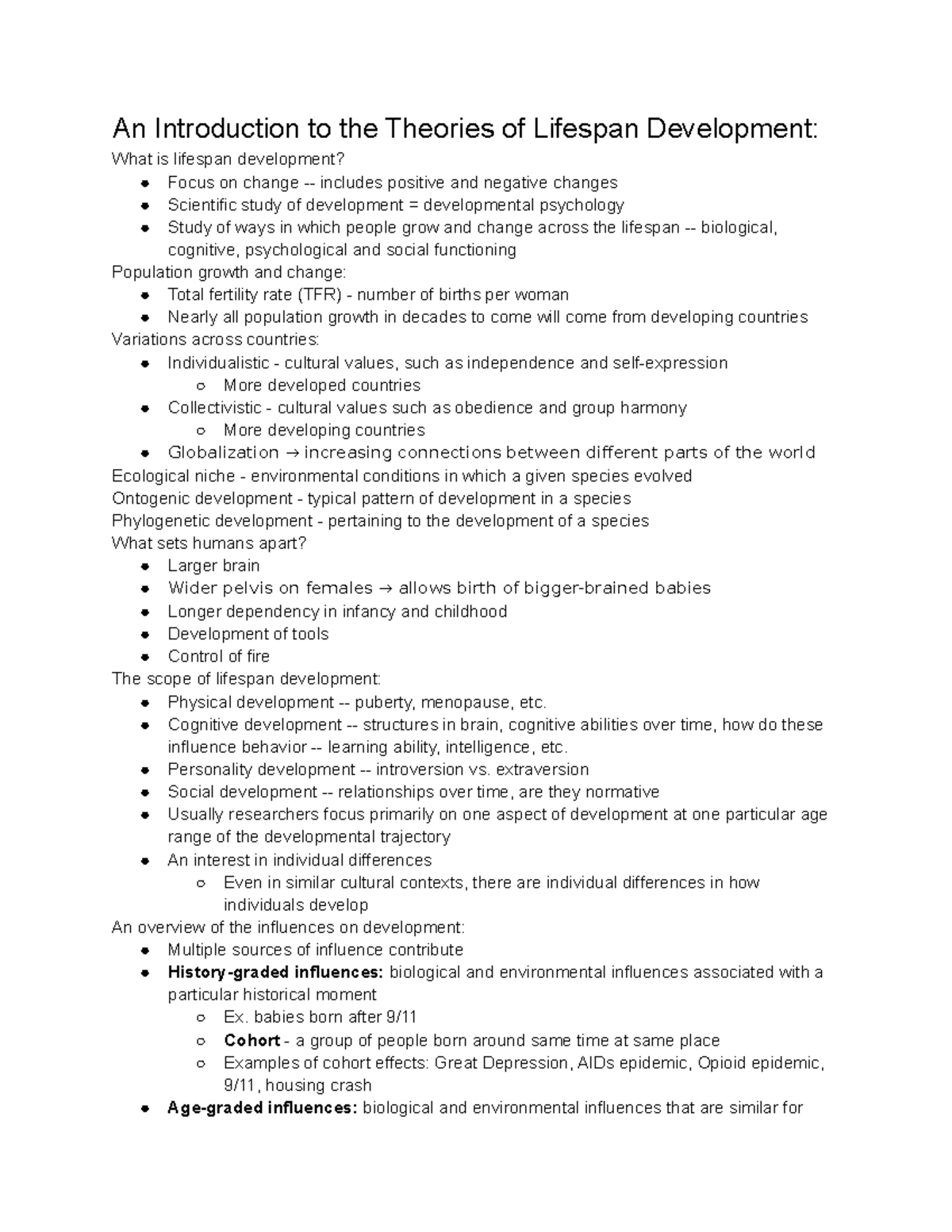 Developmental - Ch. 1 - Chapter 1 - An Introduction to the Theories of ...