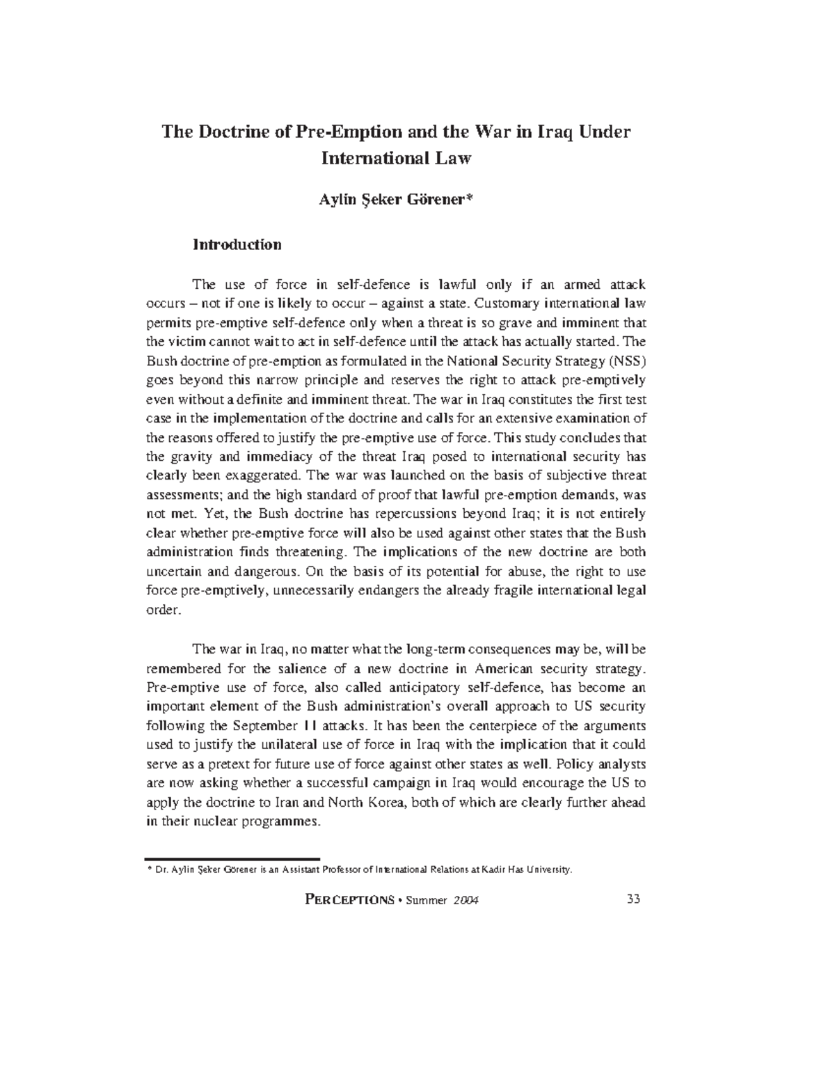 Aylinseker Gorener - bela obra - The Doctrine of Pre-Emption and the ...