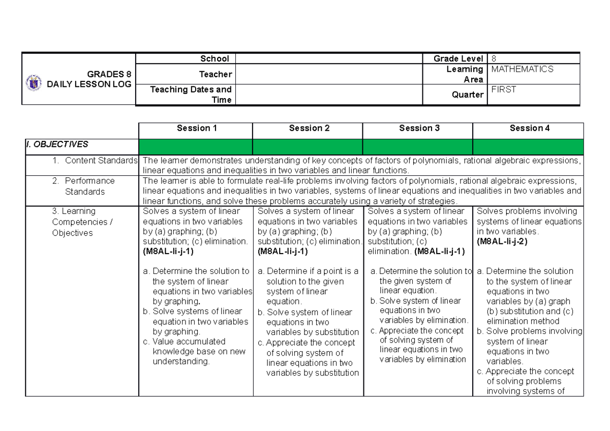 G8DLL Q1W10 LC19-20 - sgdhfgjfg - GRADES 8 DAILY LESSON LOG School ...