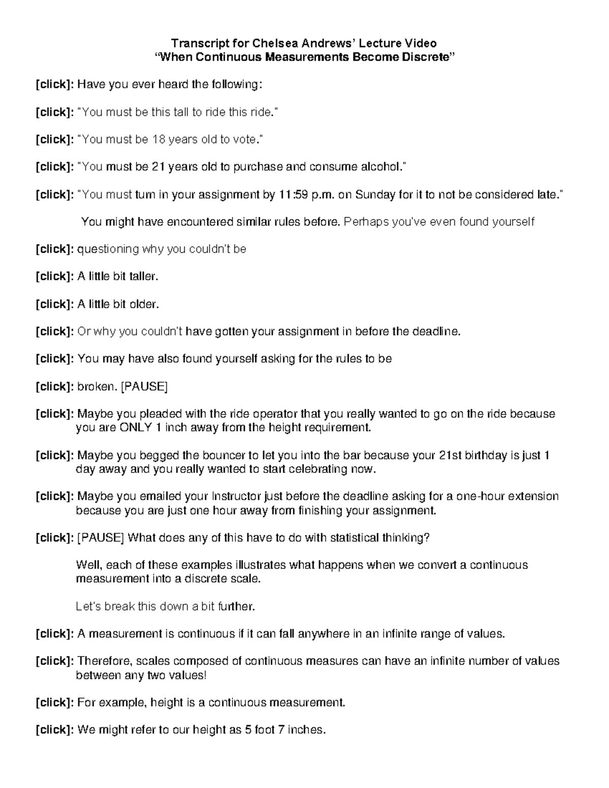 PSY-210 Andrews Unit 1 Lecture Video Transcript - Transcript for ...