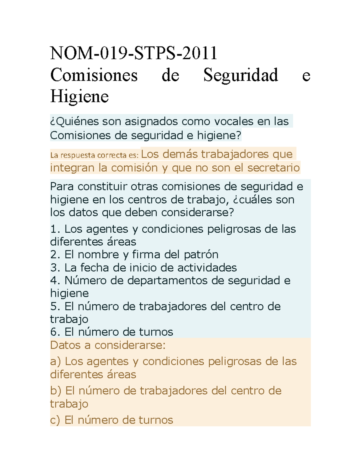 NOM - nom - NOM-019-STPS- Comisiones de Seguridad e Higiene ¿Quiénes ...