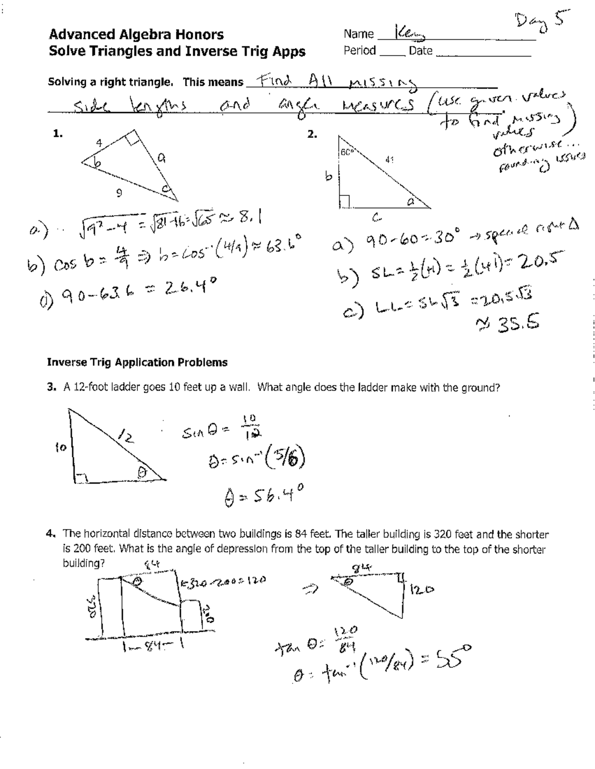 Inverse Trig HW KEY - Studocu
