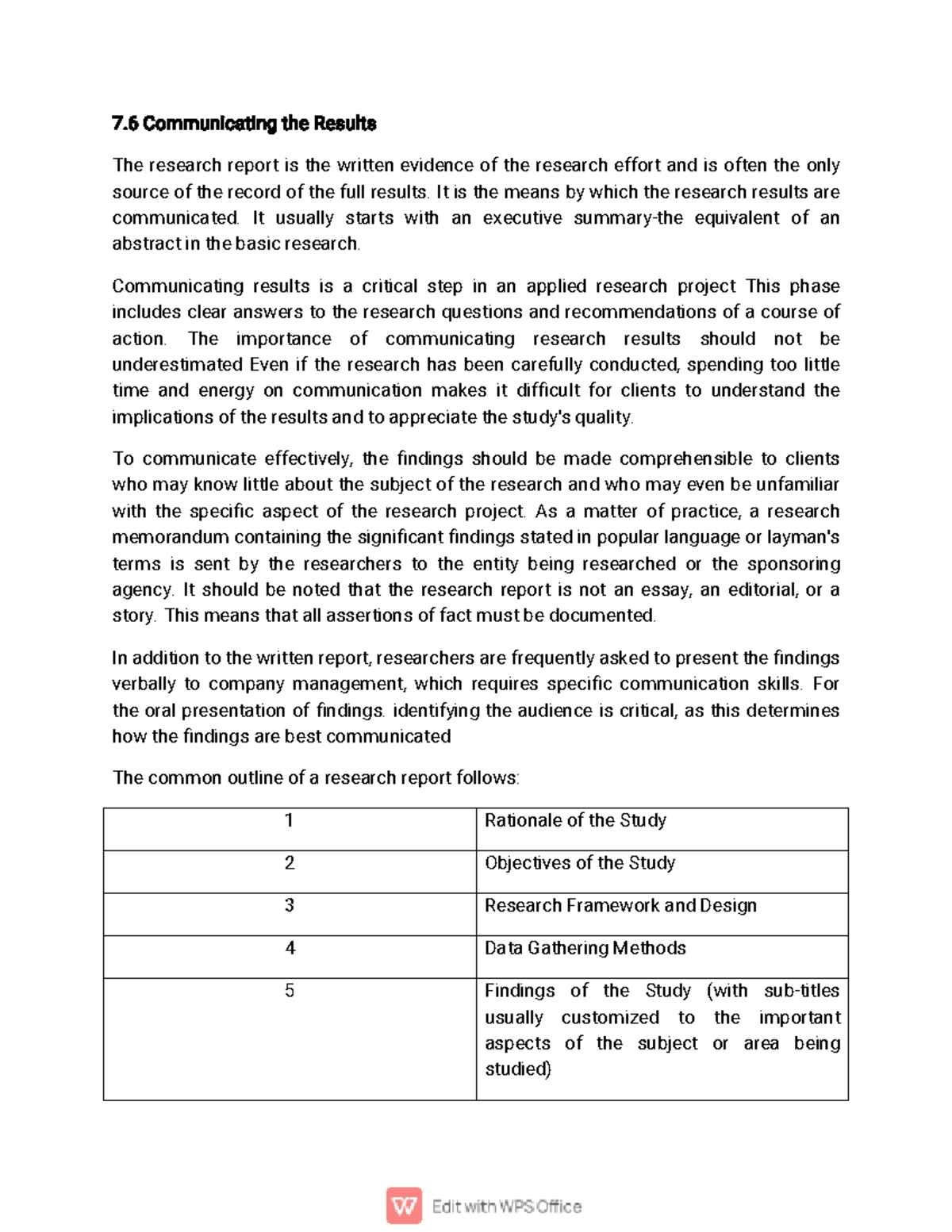 Communicating the Results - It is the means by which the research ...