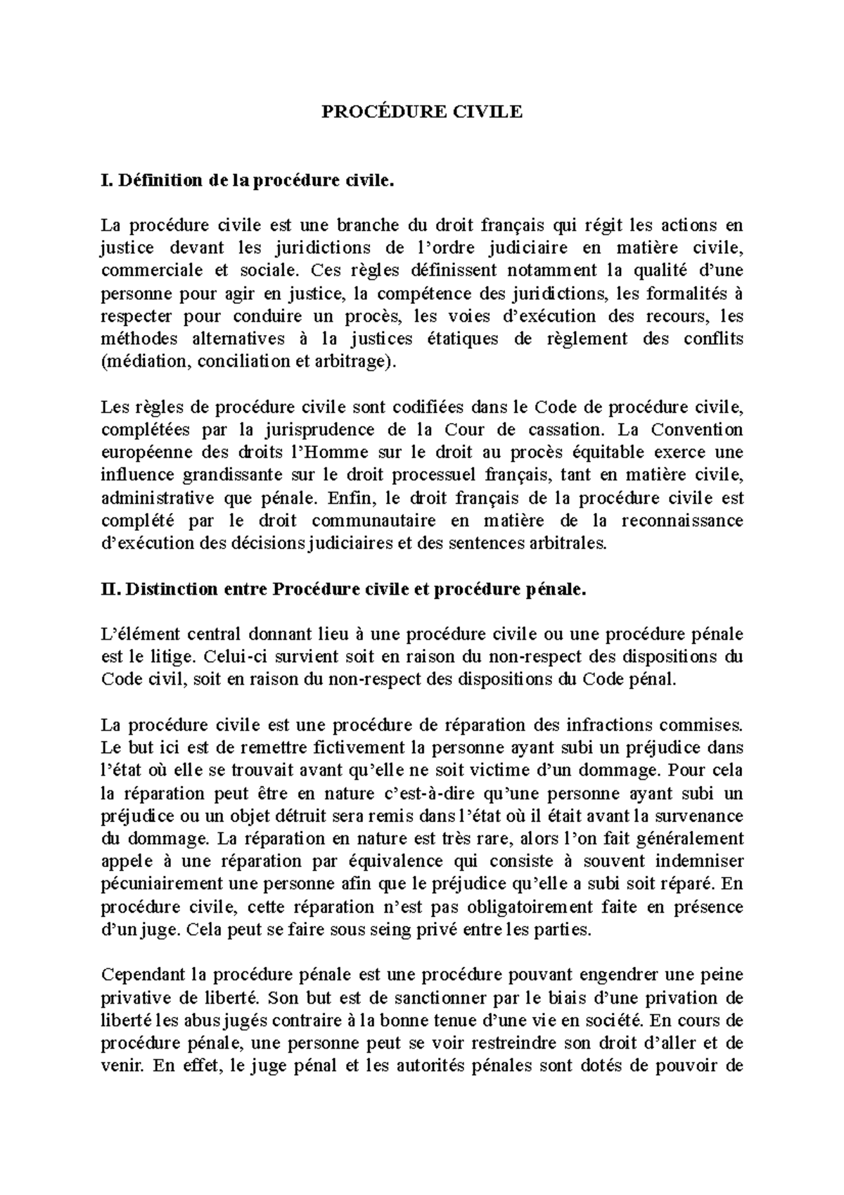 Proc dure Civile PROC DURE CIVILE I D finition De La Proc dure