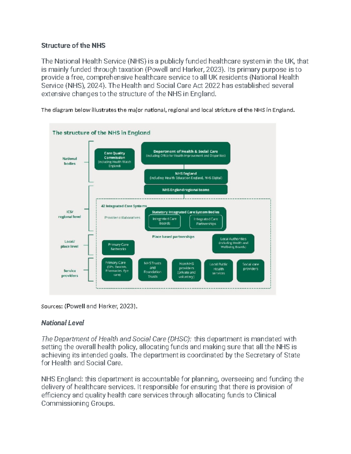 Scenario 1 - BUSINESS - Structure of the NHS The National Health ...