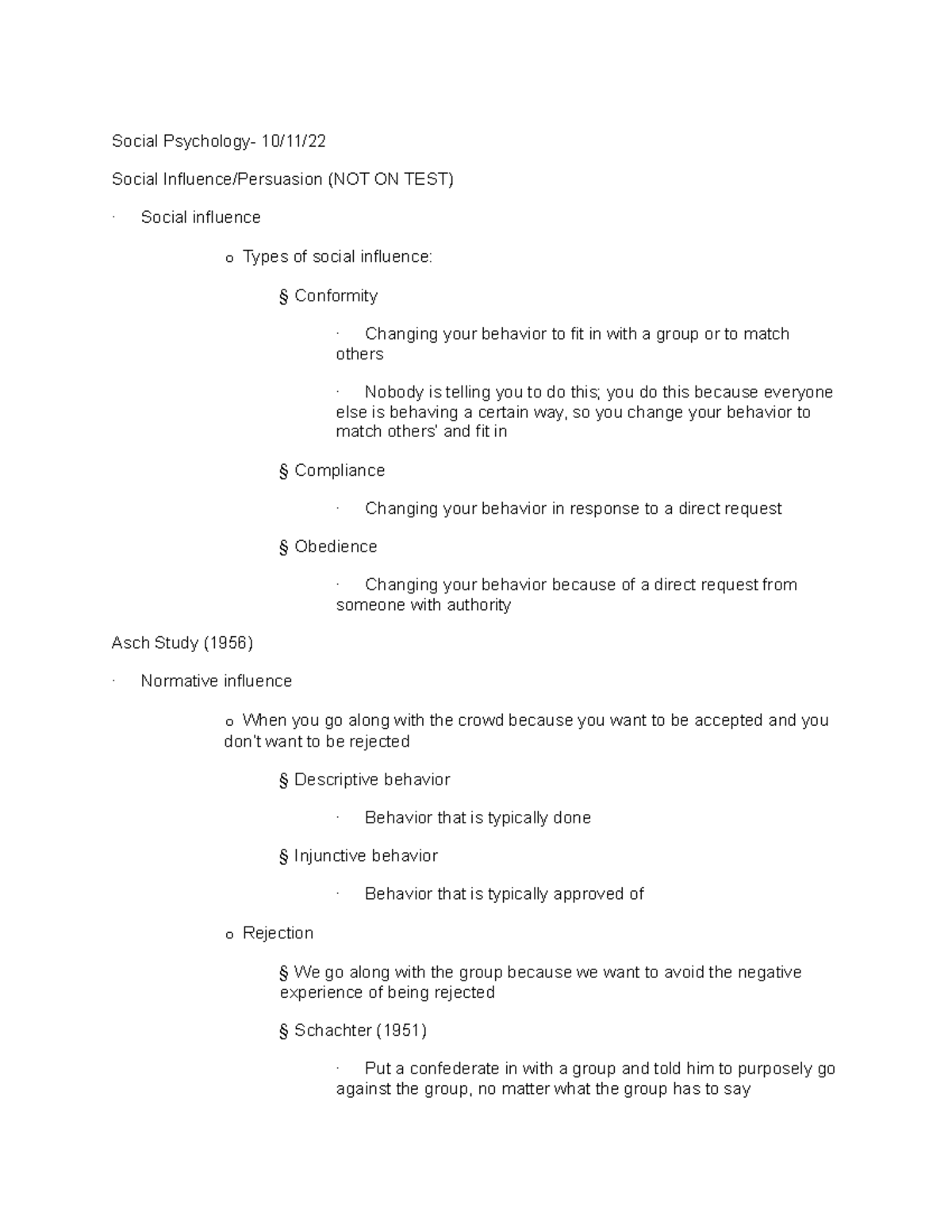 Lecture- 10 11 22 - Chapter 4-5 - Social Psychology- 10/11/ Social ...