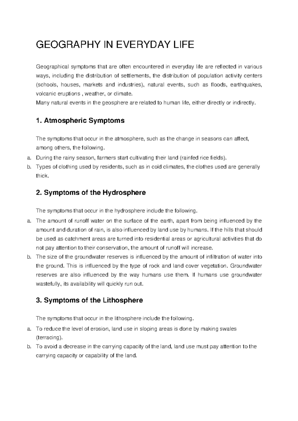 Geography benefits notes-002 - GEOGRAPHY IN EVERYDAY LIFE Geographical ...