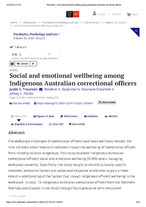 Module 12 Lecture 2023-HS2-CRI30002-Corrections Systems and Practice - Module 12 Lecture ...