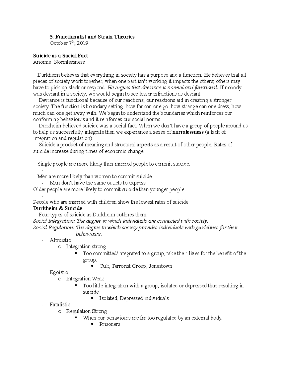 5. Functionalist and Strain Theories - Functionalist and Strain ...