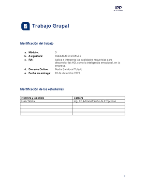 Isaac Meza TIM2 Formulación y Evaluación de Proyectos - Trabajo ...