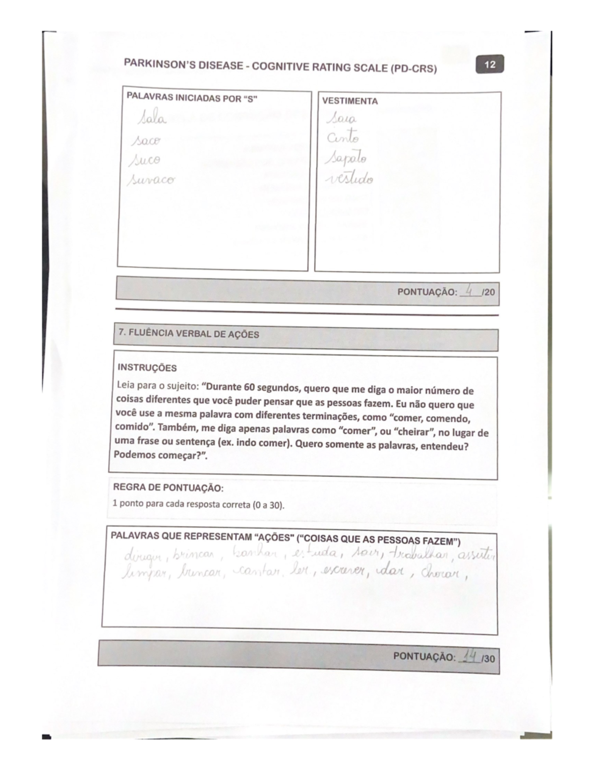 Parkinson'S Disease - Cognitive Rating Scale (PD-CRS) (11) - Psicologia ...