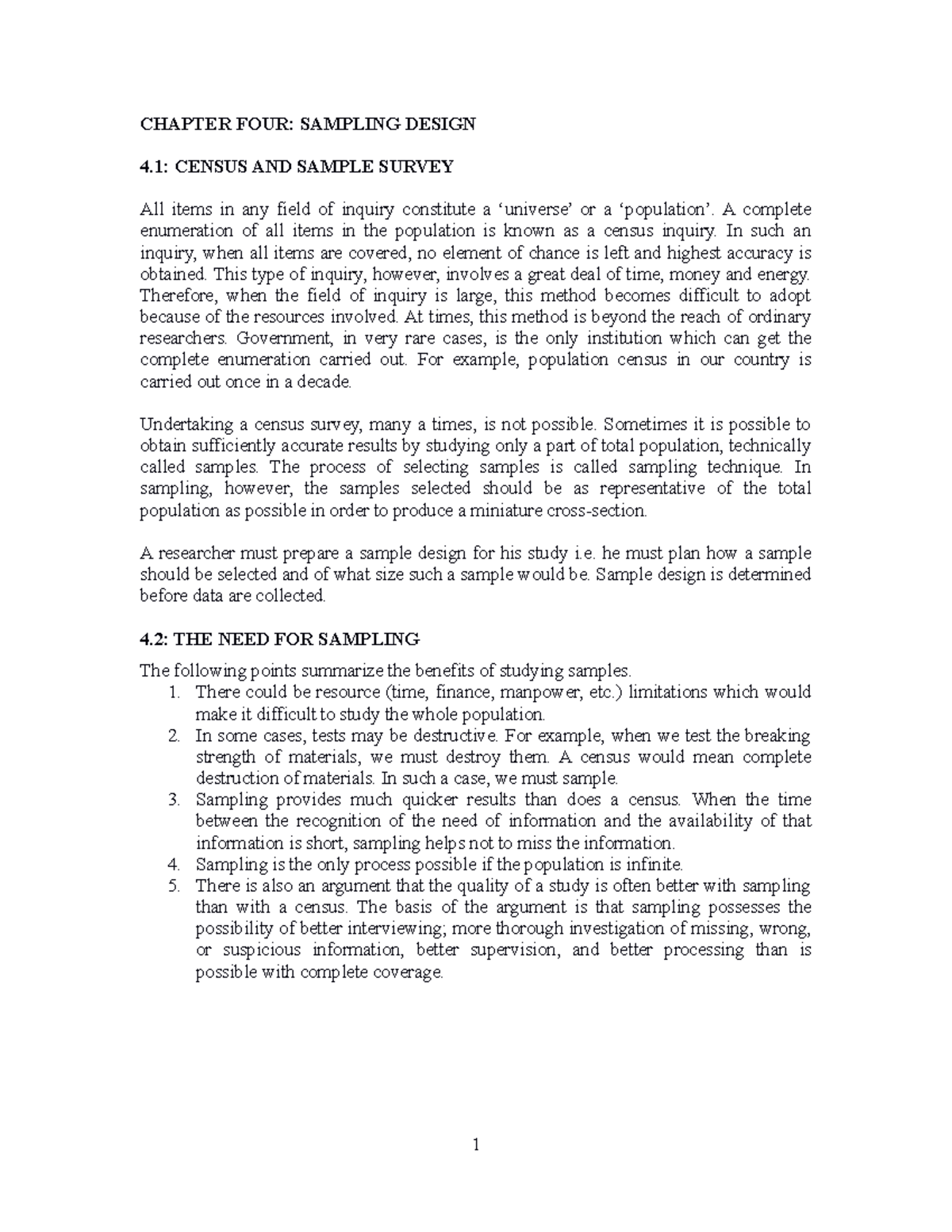 Research Method-Modified.doc- Final - CHAPTER FOUR: SAMPLING DESIGN 4 ...