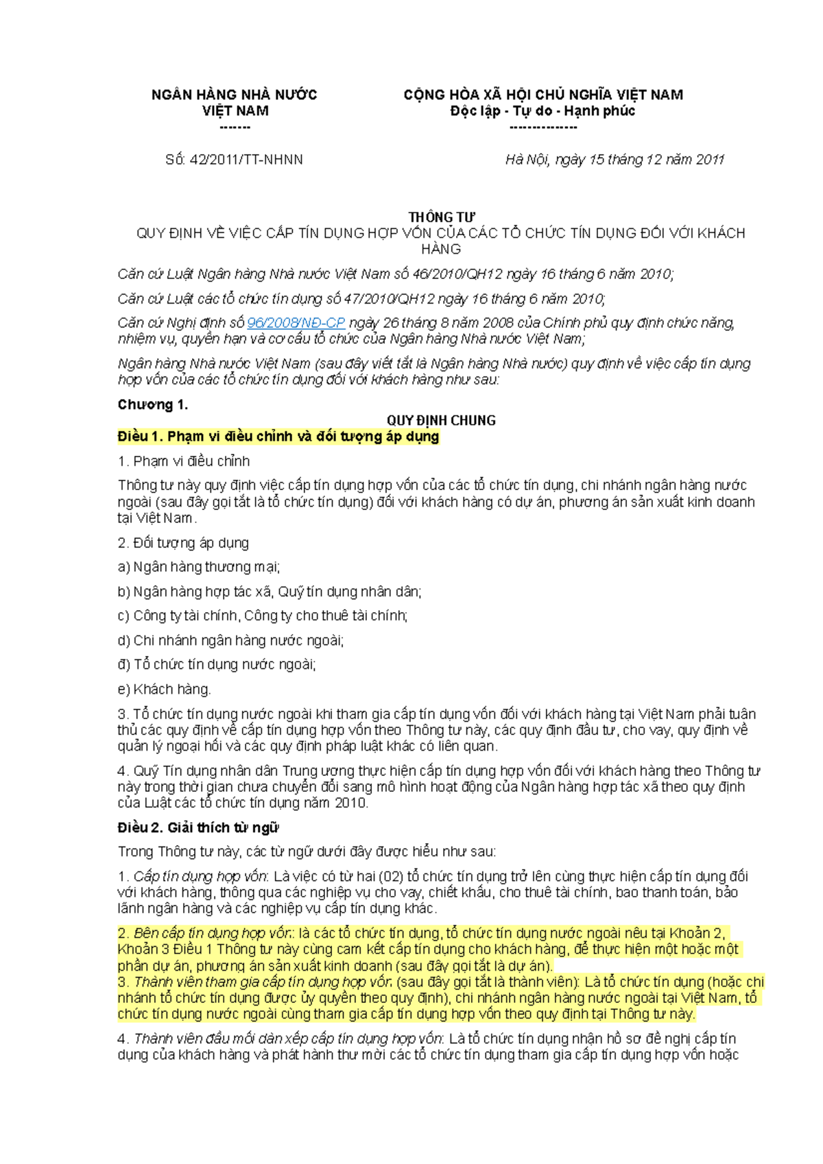 Tài liệu luật - NHNN - NGÂN HÀNG NHÀ NƯỚC VIỆT NAM - CỘNG HÒA XÃ HỘI ...