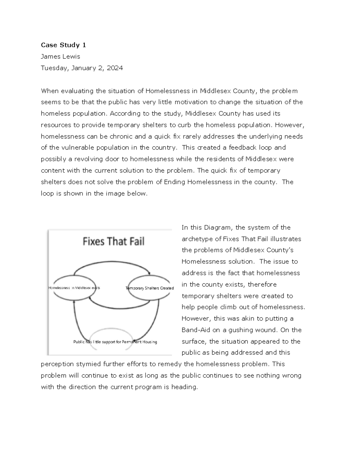 Systems Thinking 2 - Task 2 Scored passing grade - Case Study 1 James ...