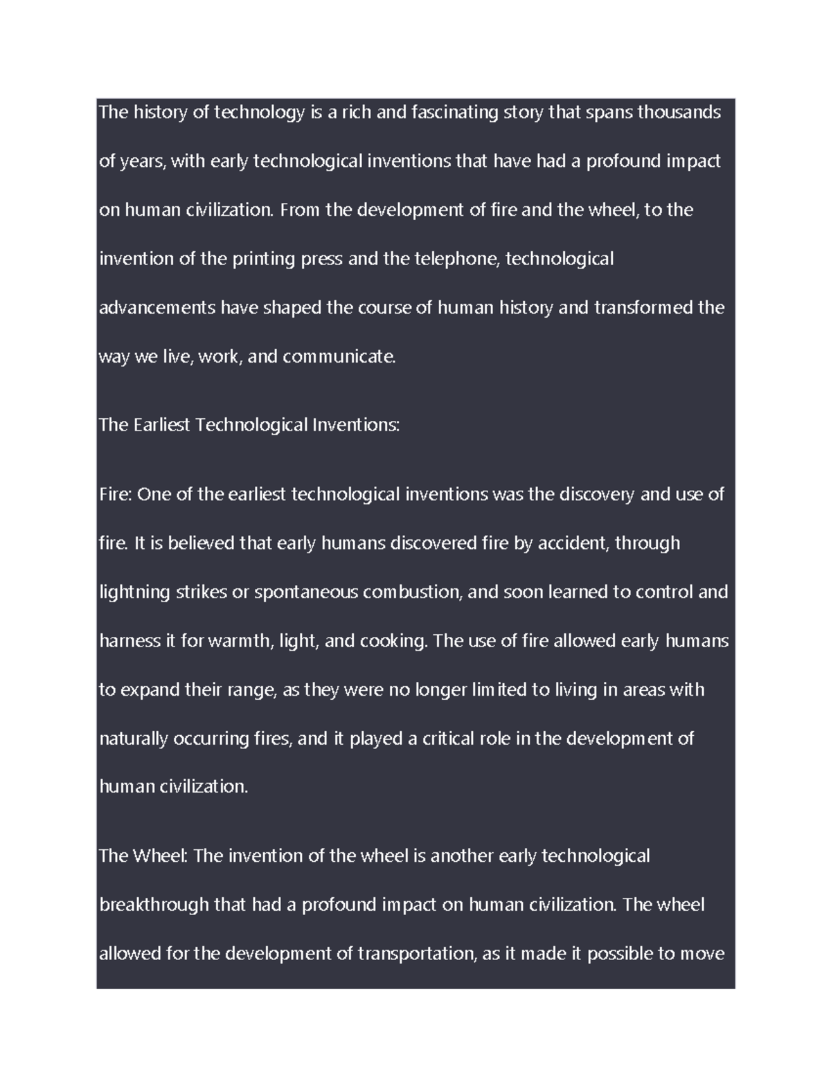 The history of technology is a rich and fascinating story that spans ...