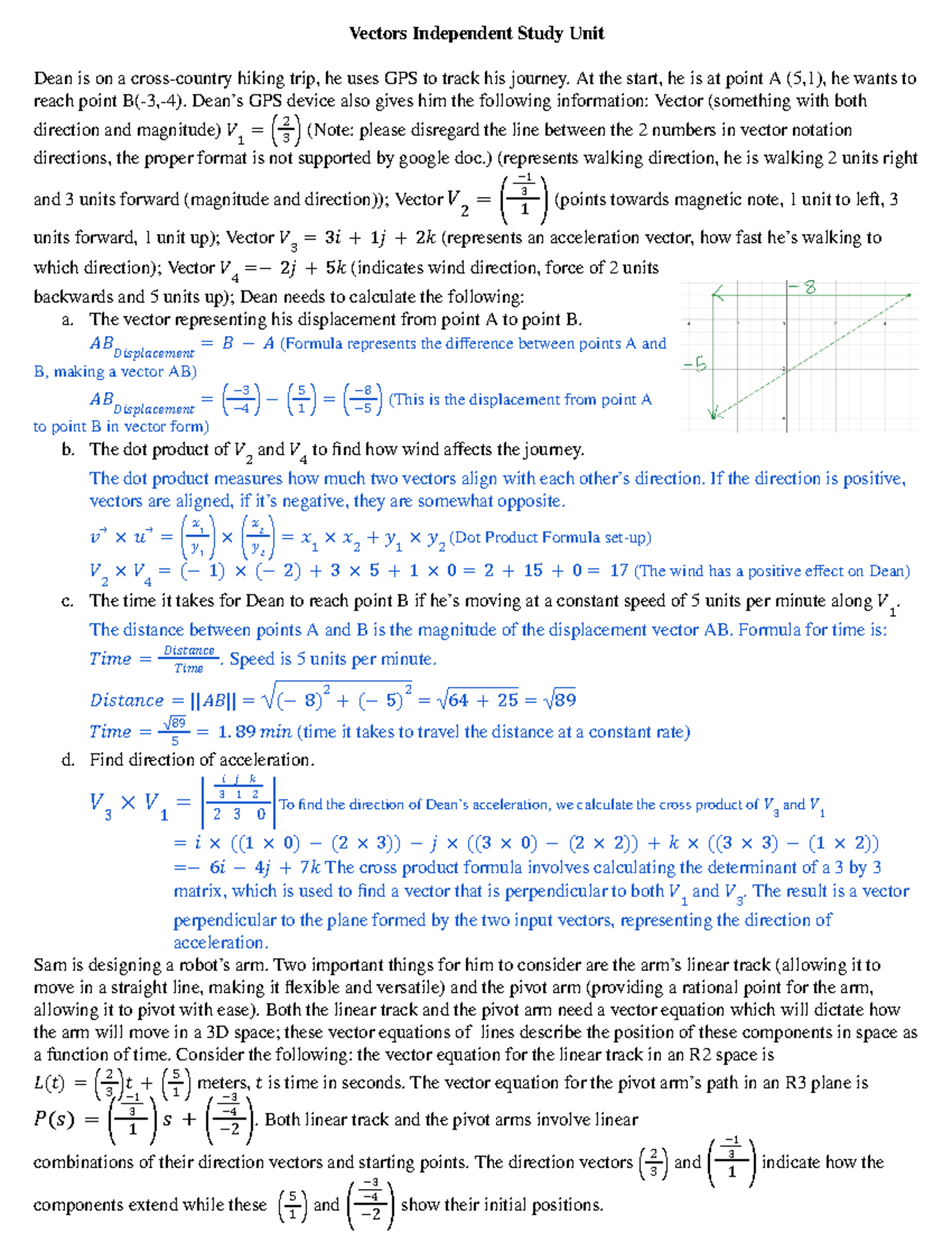 Vectors ISU - Vectors Independent Study Unit Dean is on a cross-country ...