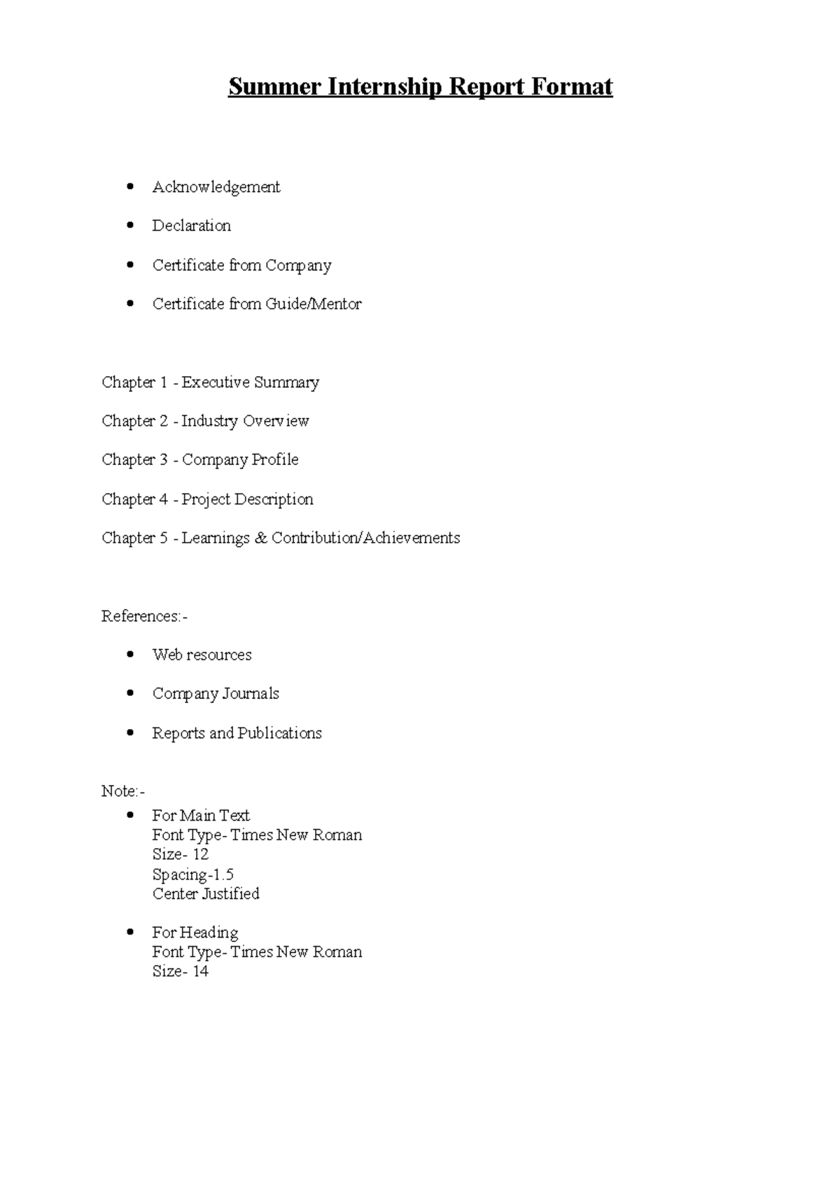 Summer Internship Report Format 2020-22 - Summer Internship Report ...
