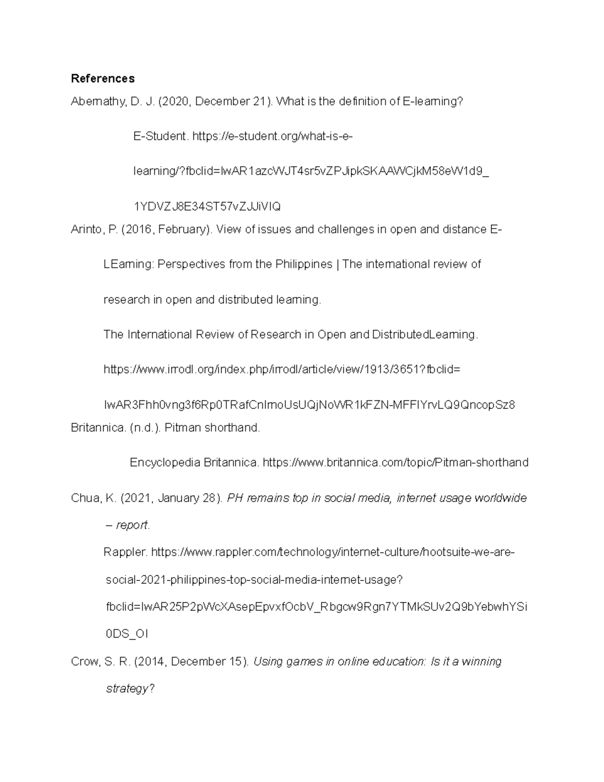 References - best lecture notes - References Abernathy, D. J. (2020 ...