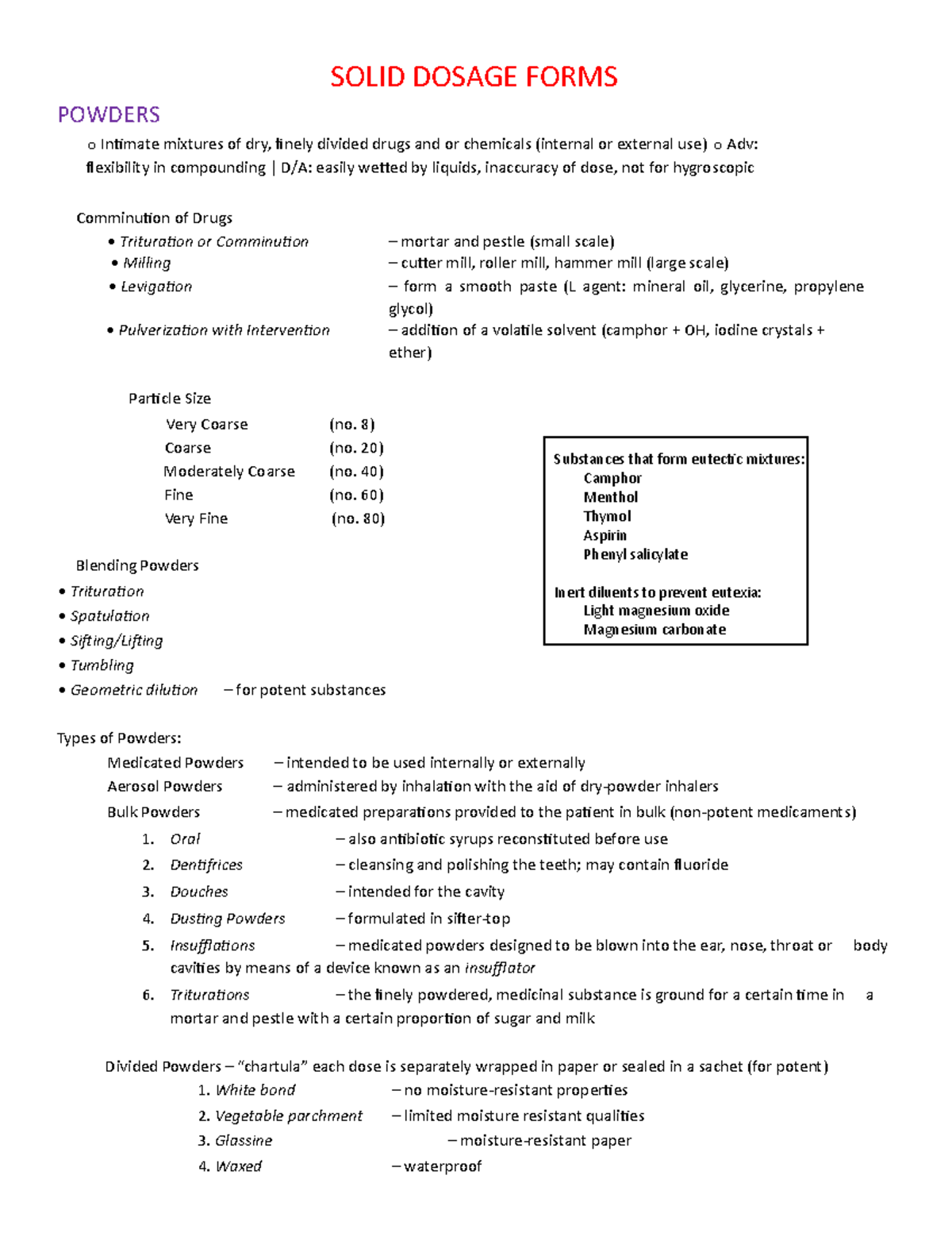 Types Of Solid Dosage Forms With Examples - Design Talk