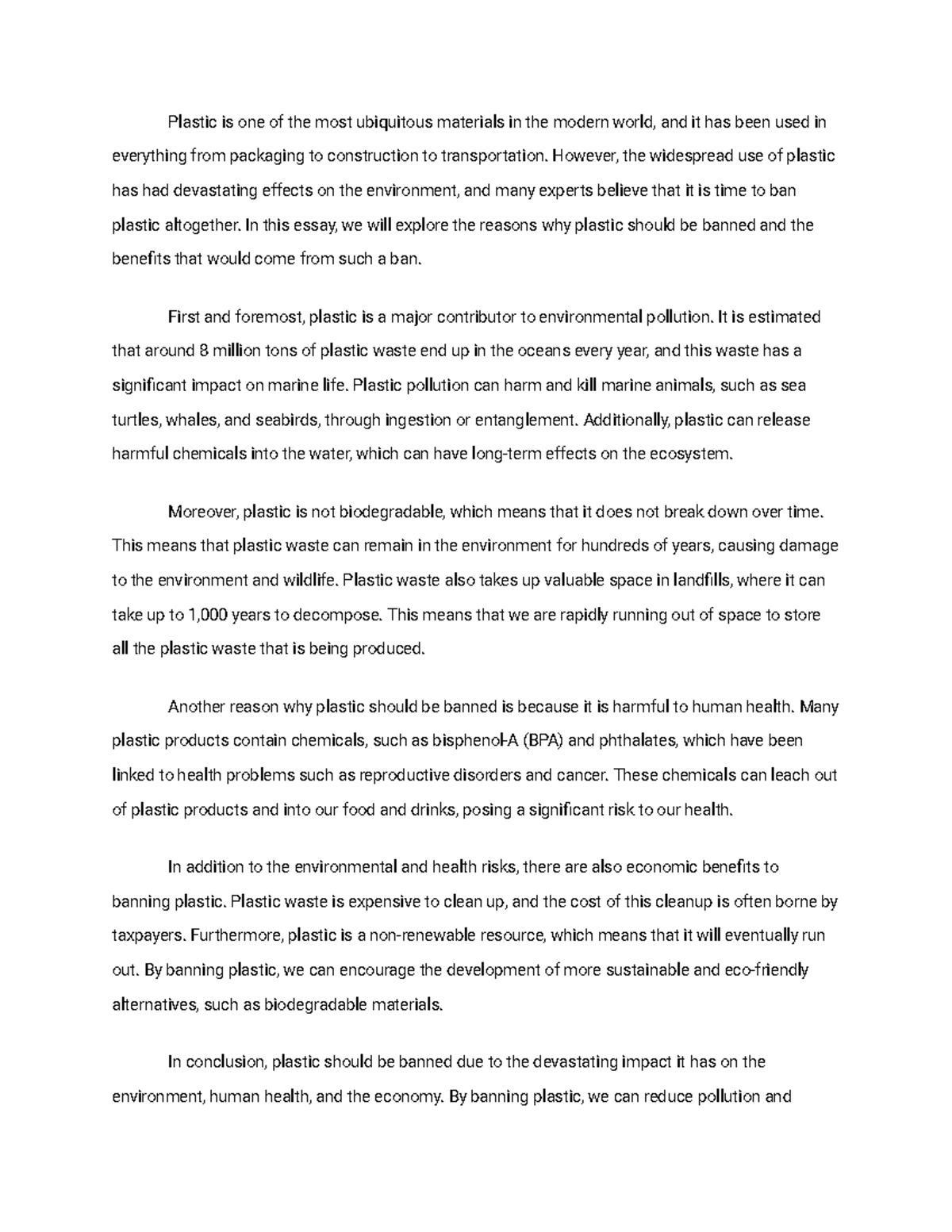 Plastics - Essay about how plastic is ruining the planet. - Plastic is ...