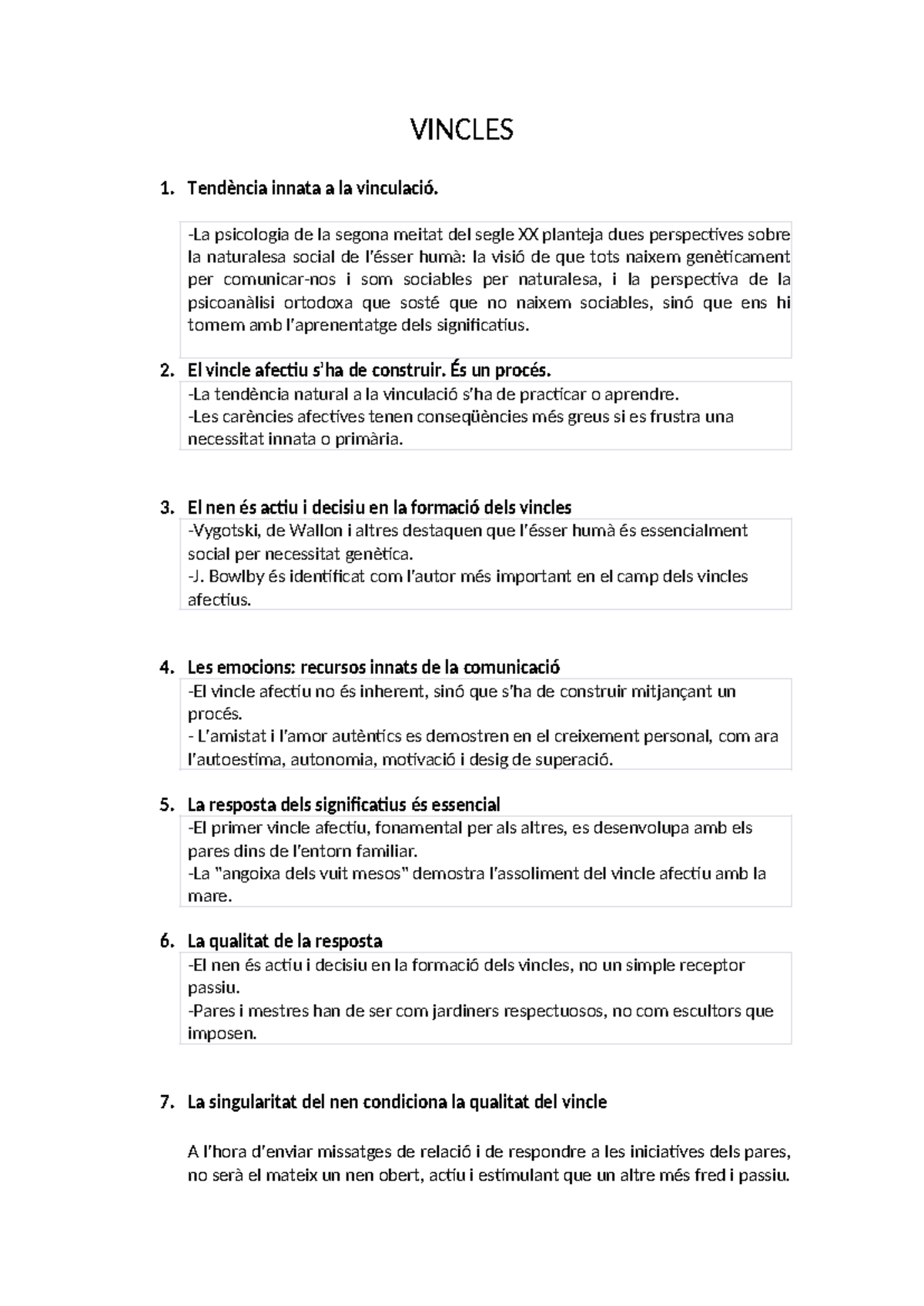 Vincles - VINCLES 1. Tendència innata a la vinculació. -La psicologia ...