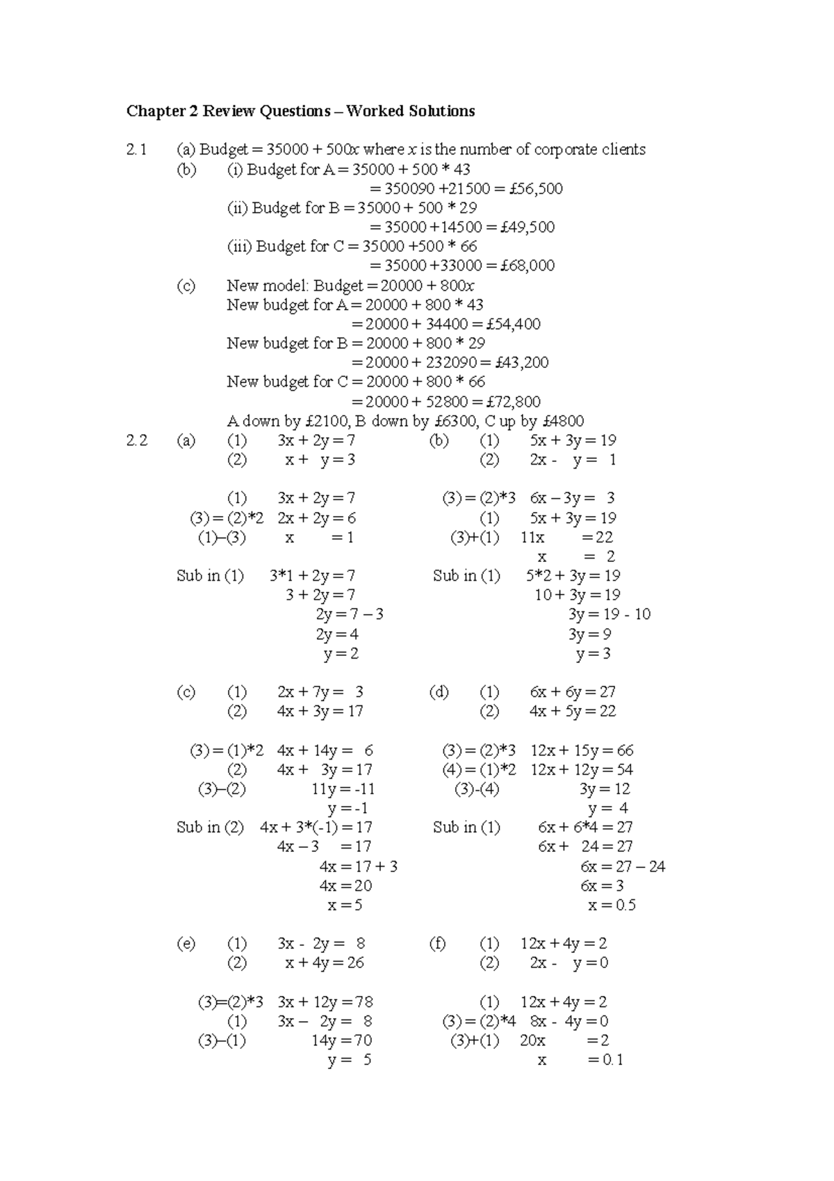 math past exam th - Chapter 2 Review Questions – Worked Solutions ...