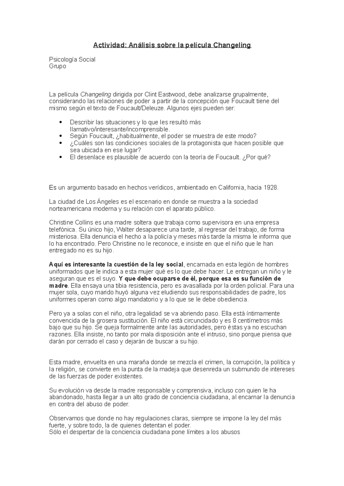 Actividad - Análisis de la pelicula Challenging - Actividad: Análisis ...