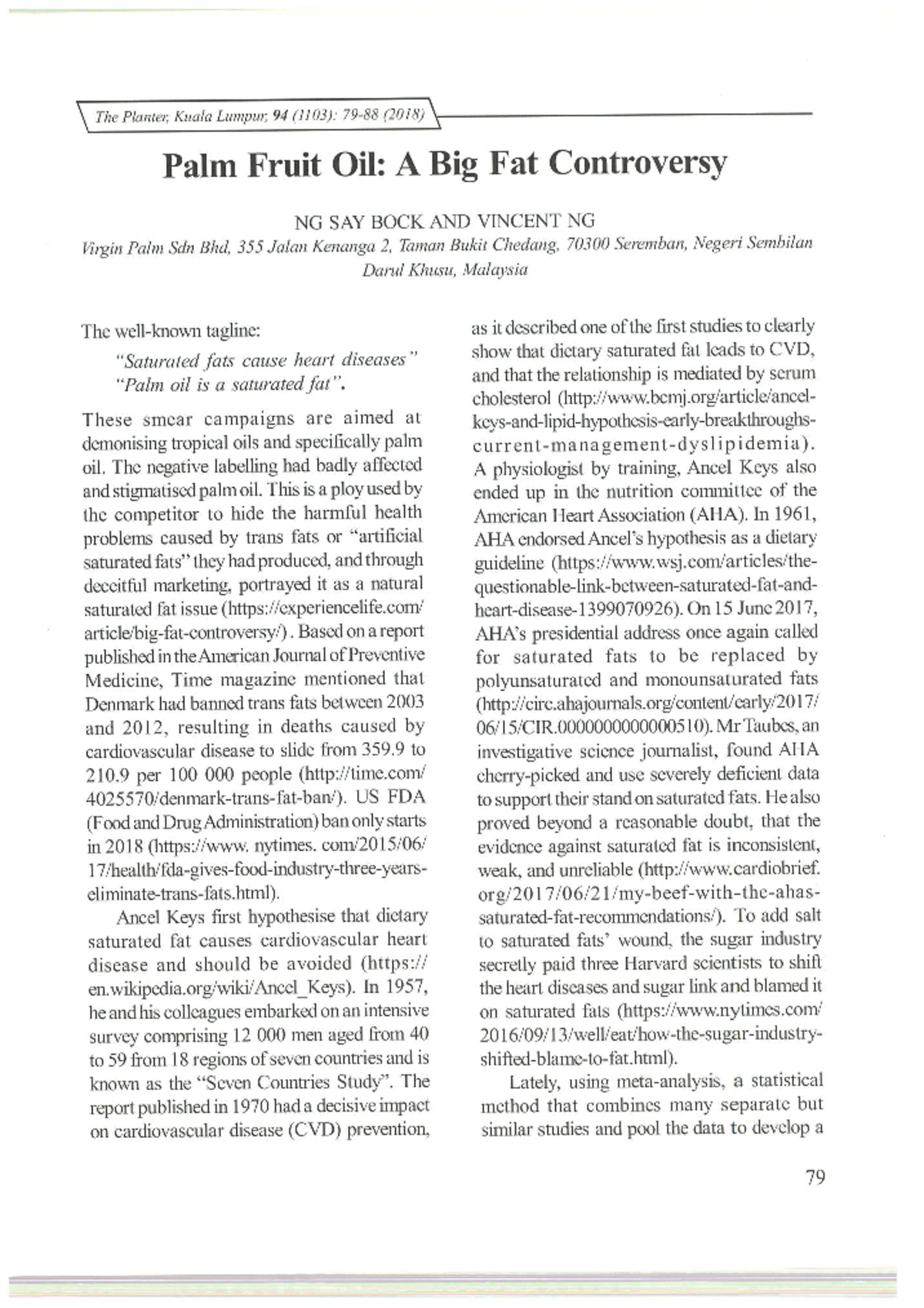 Palm Fruit Oil; A Big Fat Controversy. - Random Paper - UiTM - Studocu