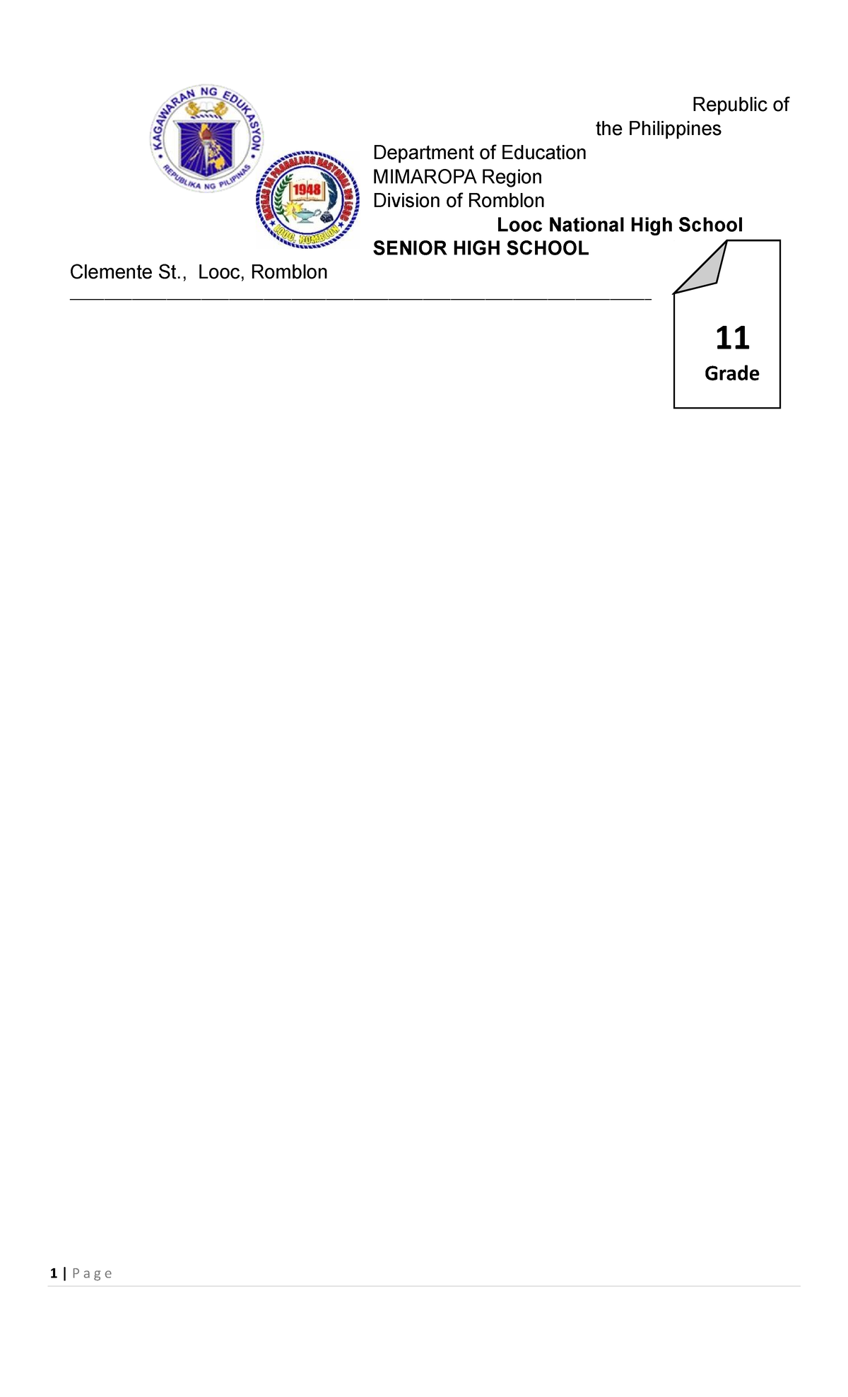 Reading and writing week 5 8 - ####### Republic of ####### the ...