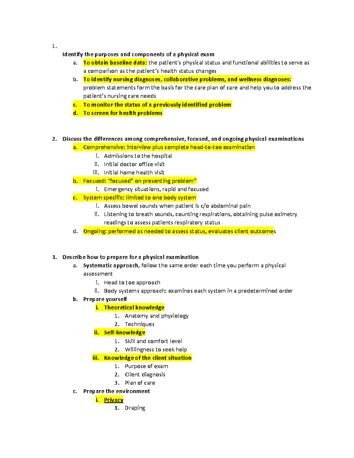Exam two outline - Detailed lecture notes from class, powerpoints, and ...