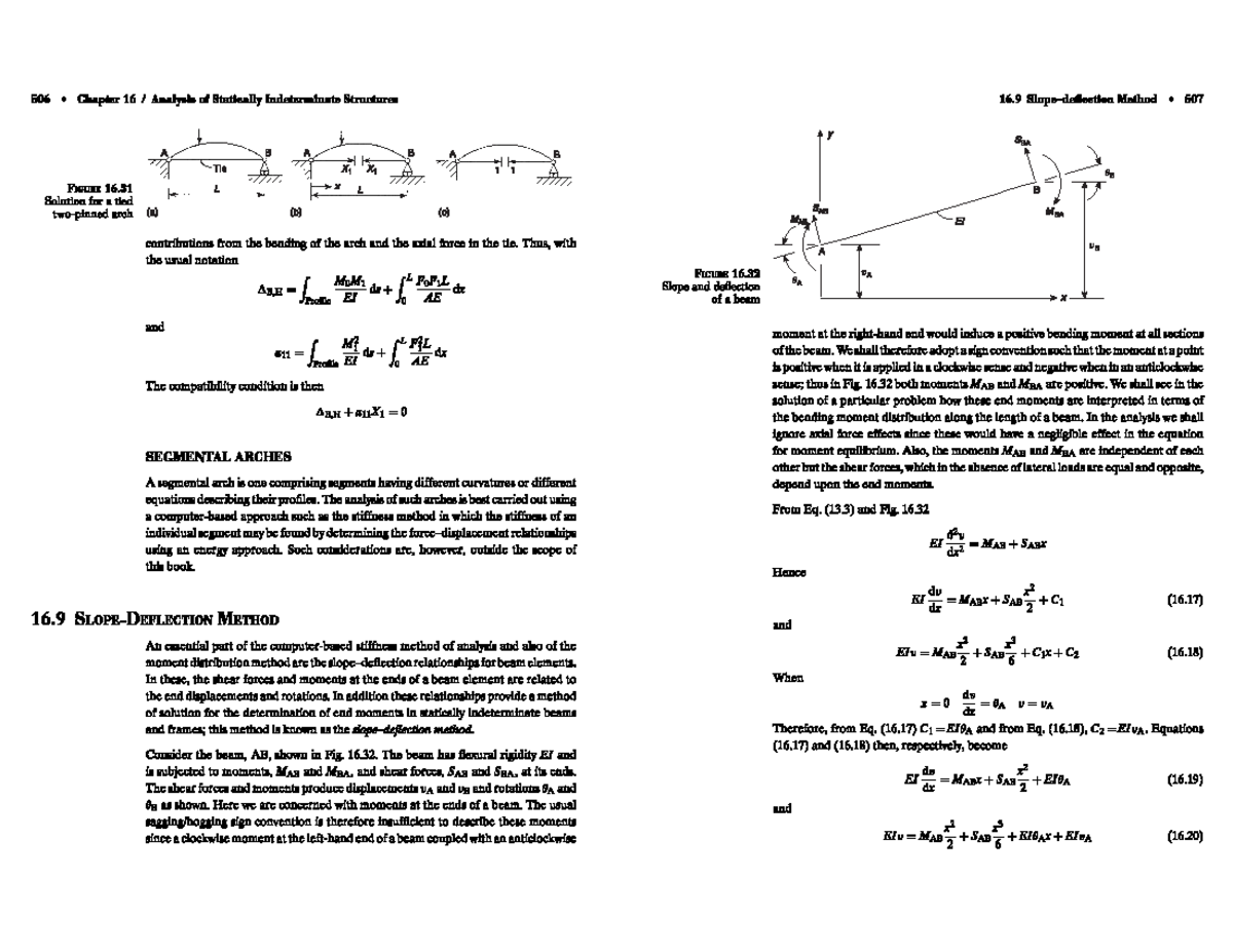 Slope Deflection Method 1 - 506 Chapter 16 Analysis of Statically Indeterminate Structures 16 ...