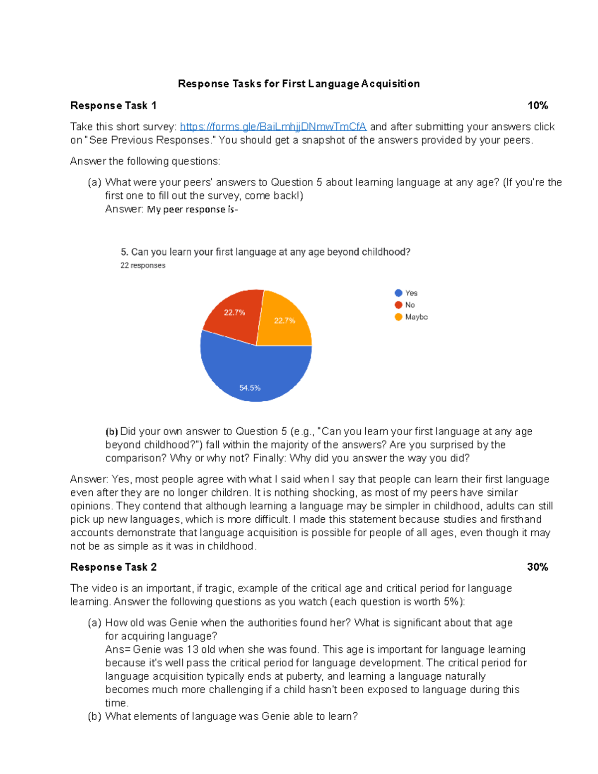 Response Task for FLA Lecture Week 5 - Response Tasks for First ...