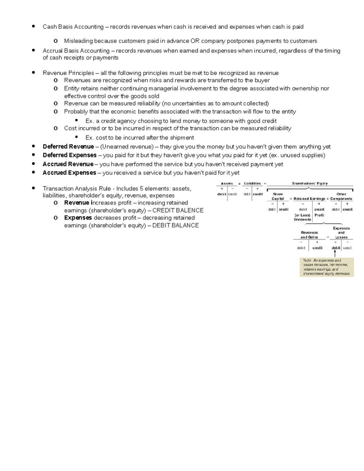 Financial accounting notes-2 - Cash Basis Accounting – records revenues ...