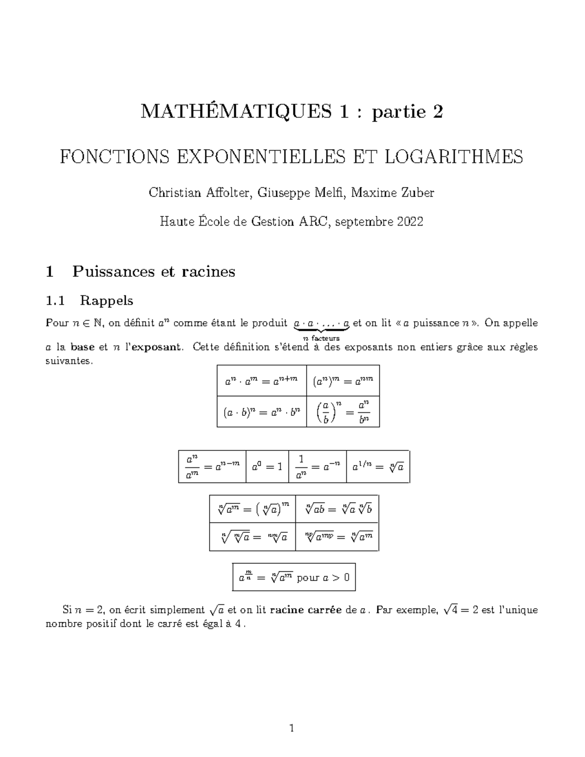 Math1 partie 2 - Cours de math - MATHÉMATIQUES 1 : partie 2 FONCTIONS ...