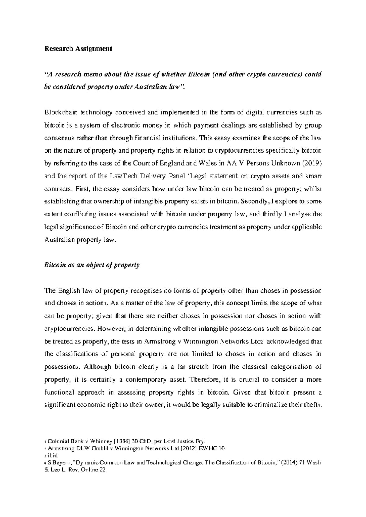 Research Assignment - Research Assignment “A research memo about the ...