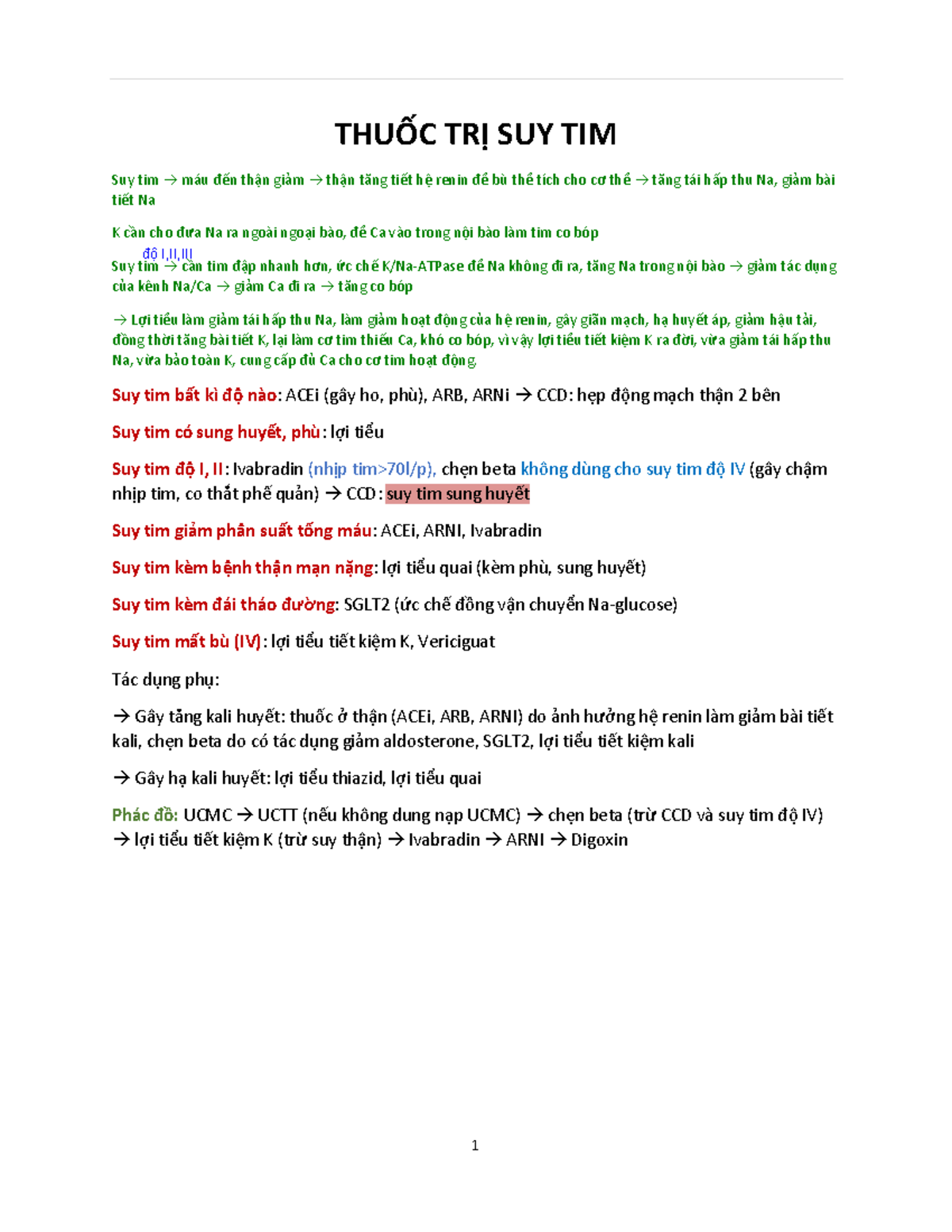 THUỐC TRỊ SUY TIM - THUỐC TRỊ SUY TIM Suy tim → máu đến thận giảm → thận tăng tiết hệ renin để ...