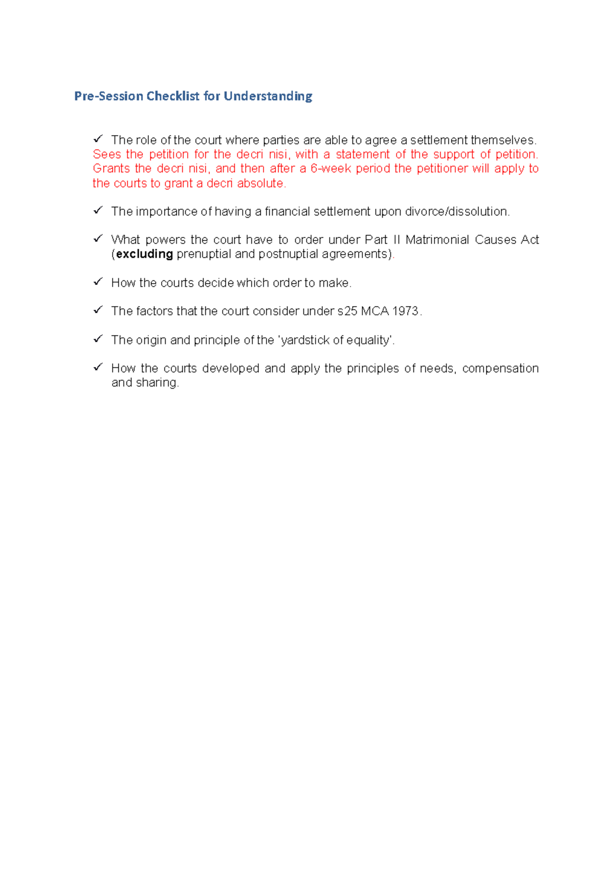 LW5004 Week 4 Pre-Session Checklist - Pre-Session Checklist for ...