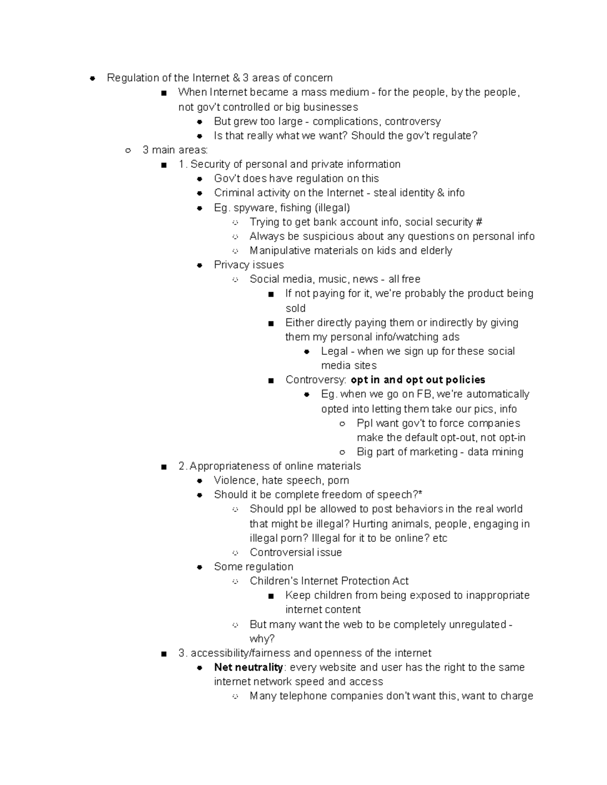 9 12 Lecture Ch2 cont d - Intro to media notes - Regulation of the ...