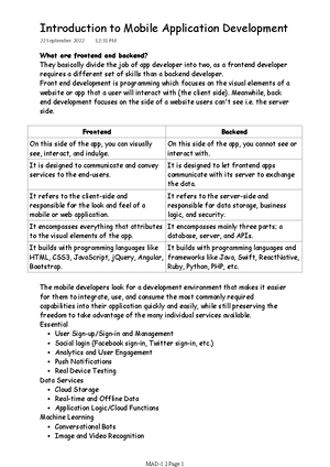 Introduction to Mobile App Development - Part 1 - Mobile application ...