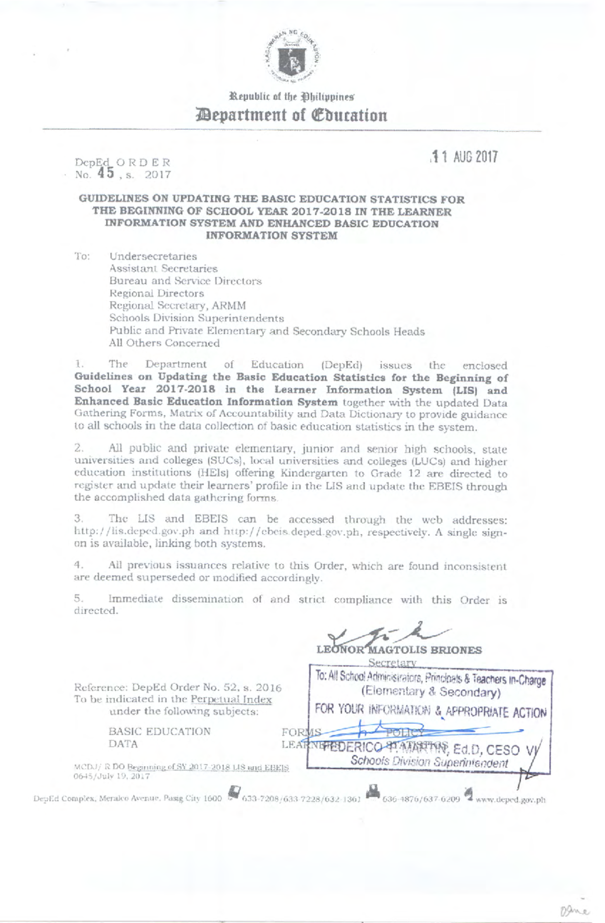 Dep Ed-Order-No - - Studocu