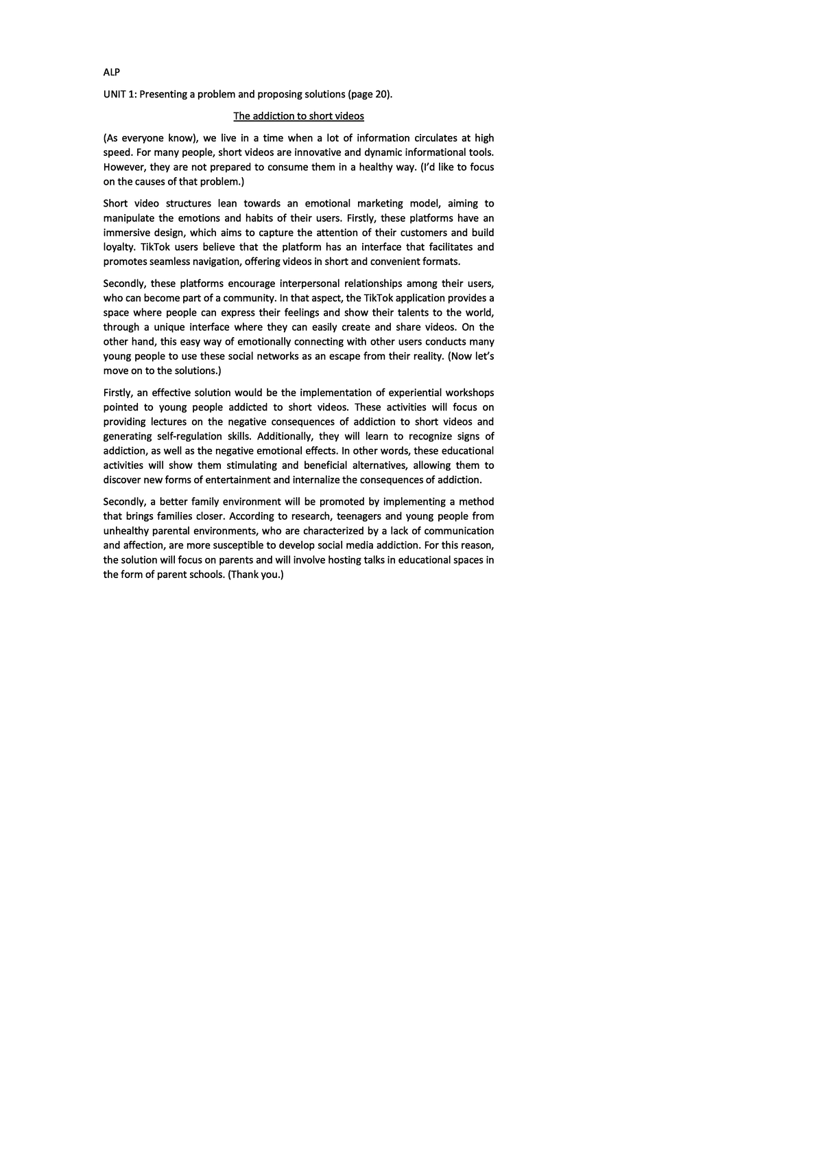 ALP 07 - sad - - Studocu