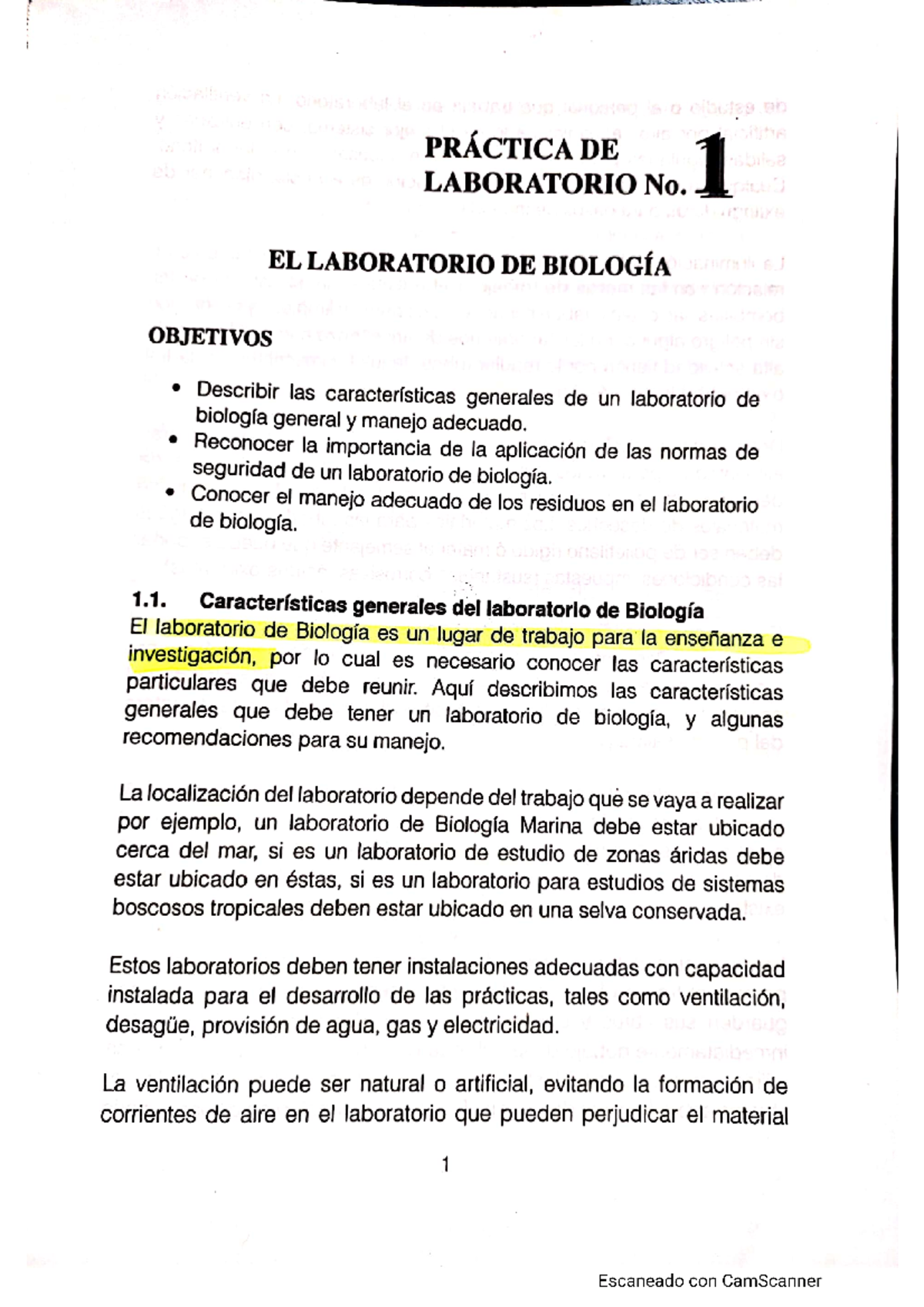 Práctica de laboratorio 1 Biología general - biologia - Studocu