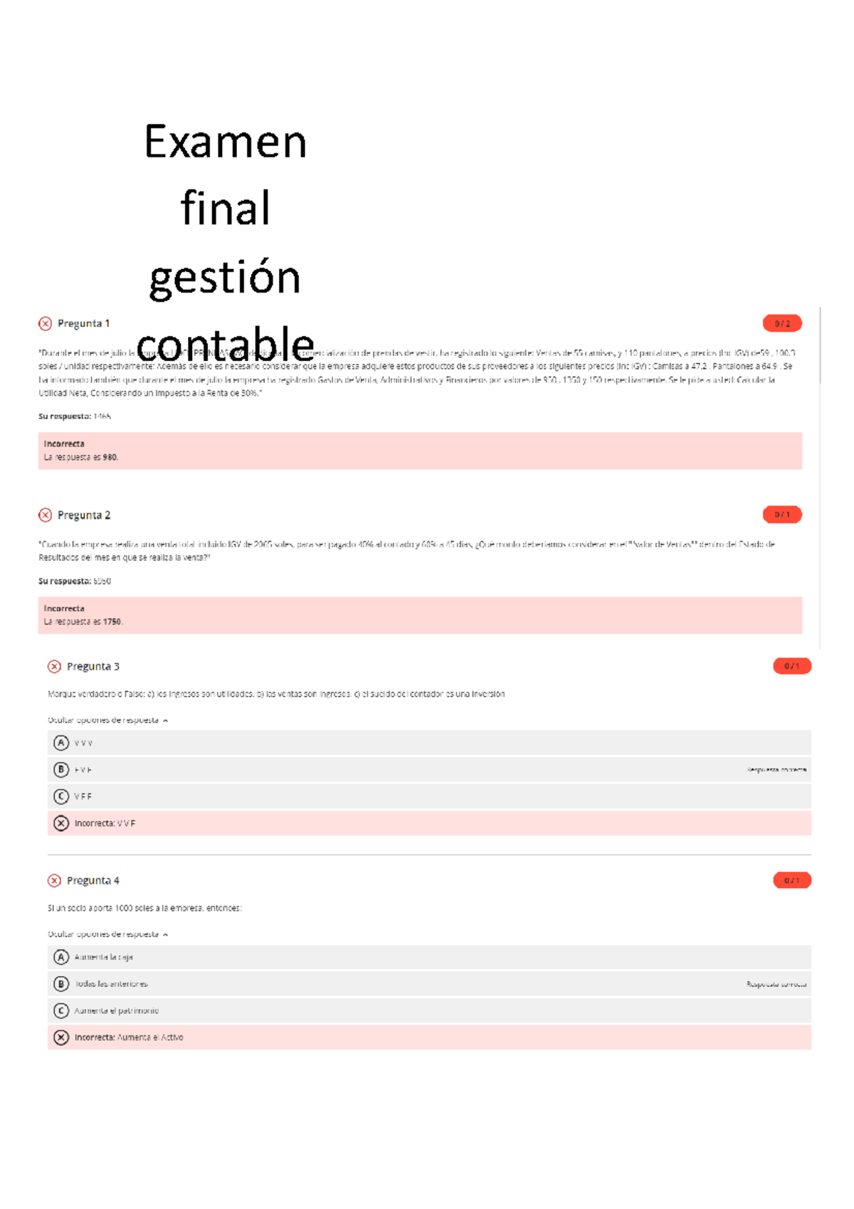 Examen final gestion contable - Gestión contable - Examen final gestión contable - Studocu