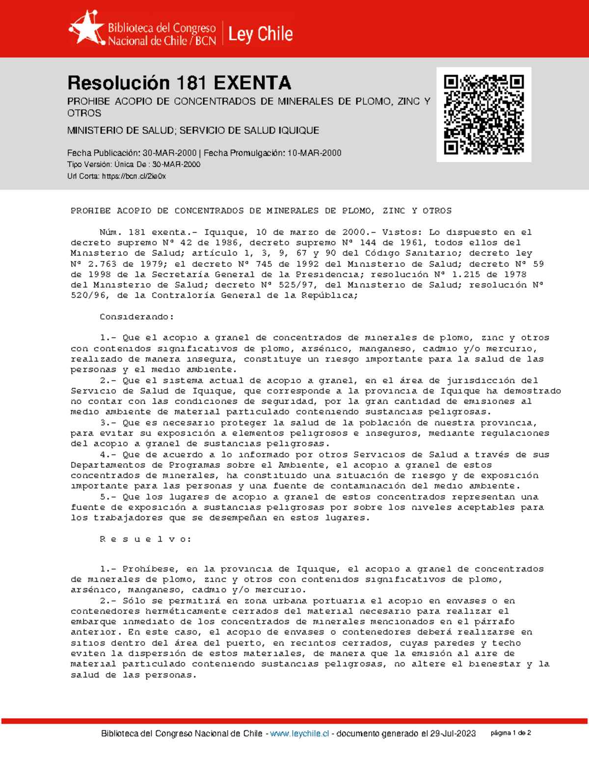 RES-181- Exenta 30-MAR-2000 - Resolucion 181 EXENTA, SALUD (2000 ...