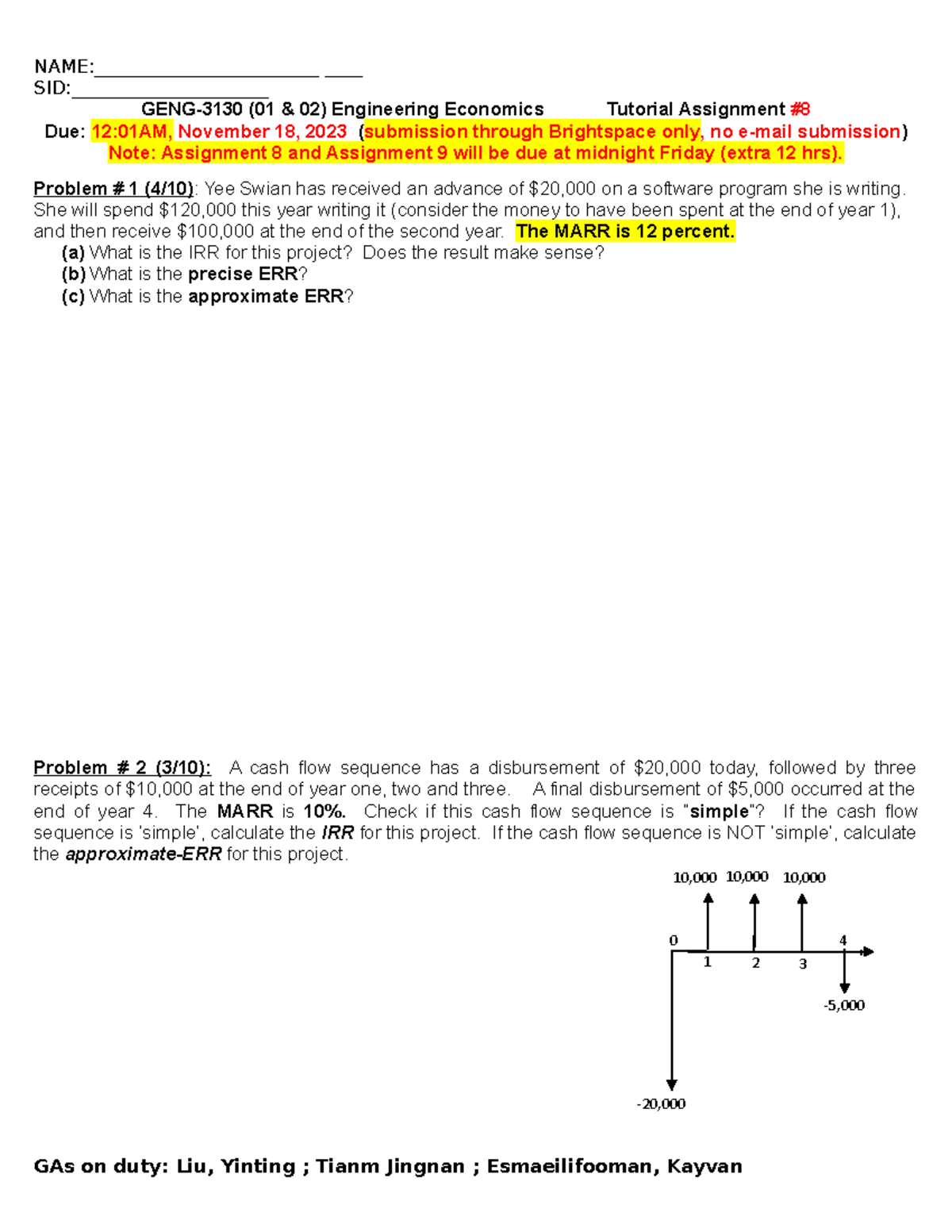 Tutorial 8 Nov17 problems revised - NAME ...
